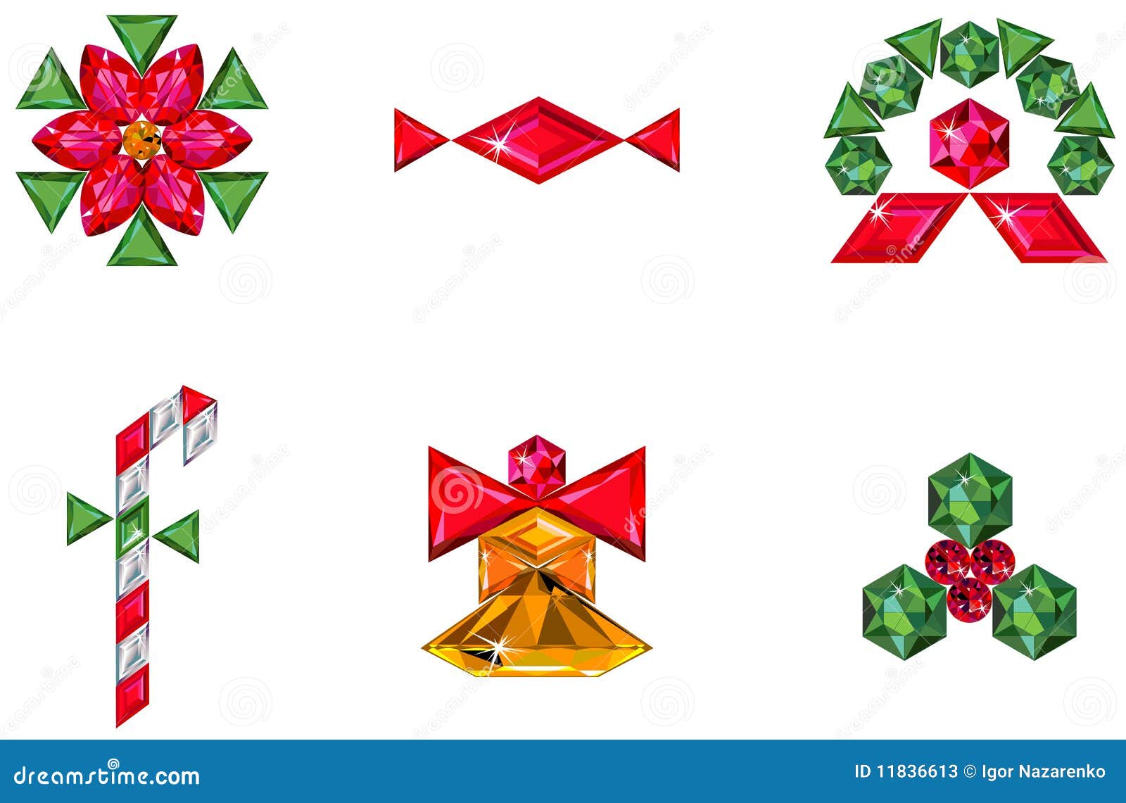 Set of Christmas or Holiday Elements Made from Pre Stock Vector ...