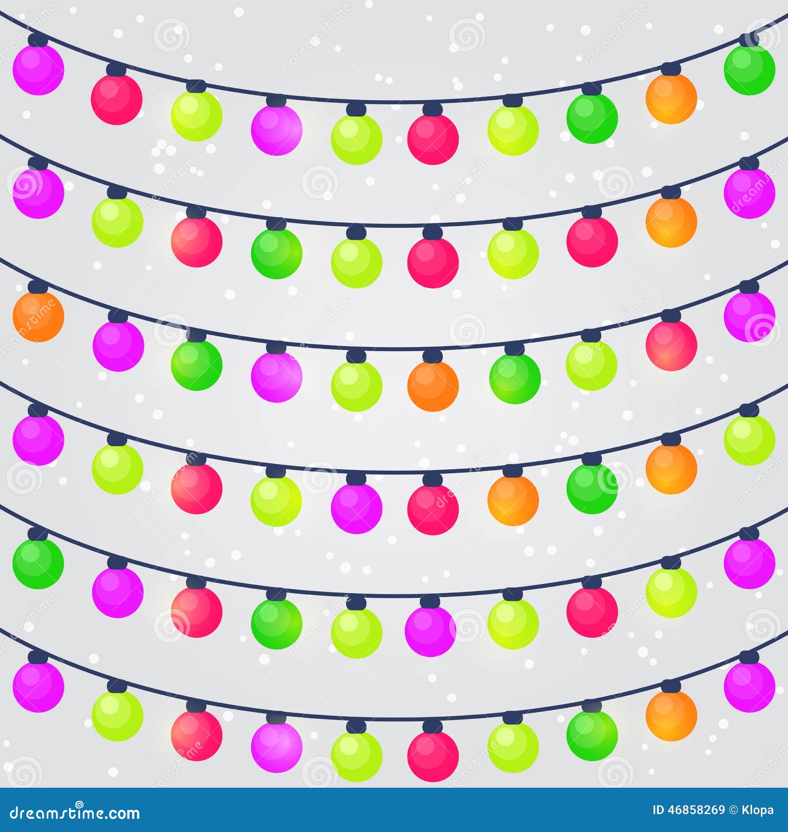 Set of Christmas Holiday String Lights Bulb Stock Vector - Illustration ...