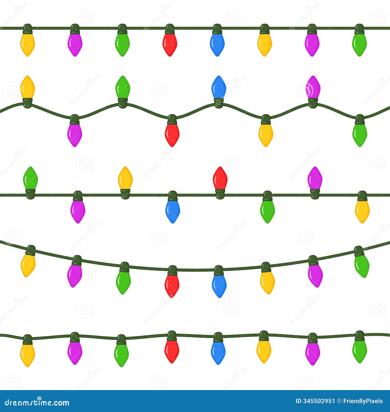 Set of Christmas Lights. Cartoon Illustration Stock Vector ...