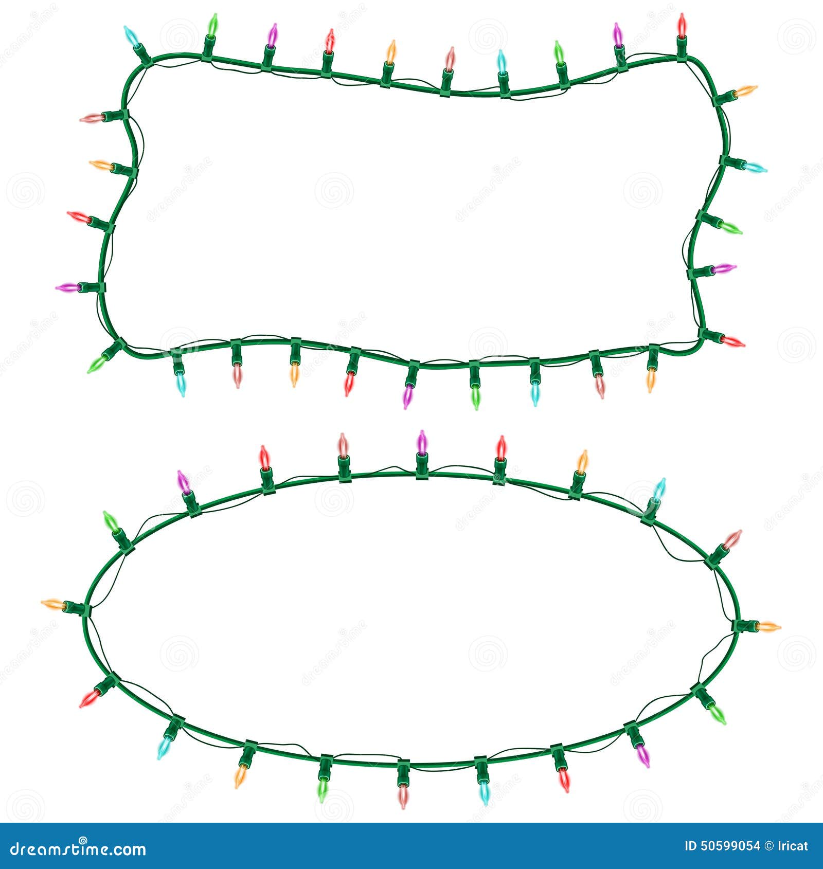 Set of Christmas Lights Frames. Stock Vector - Illustration of ...