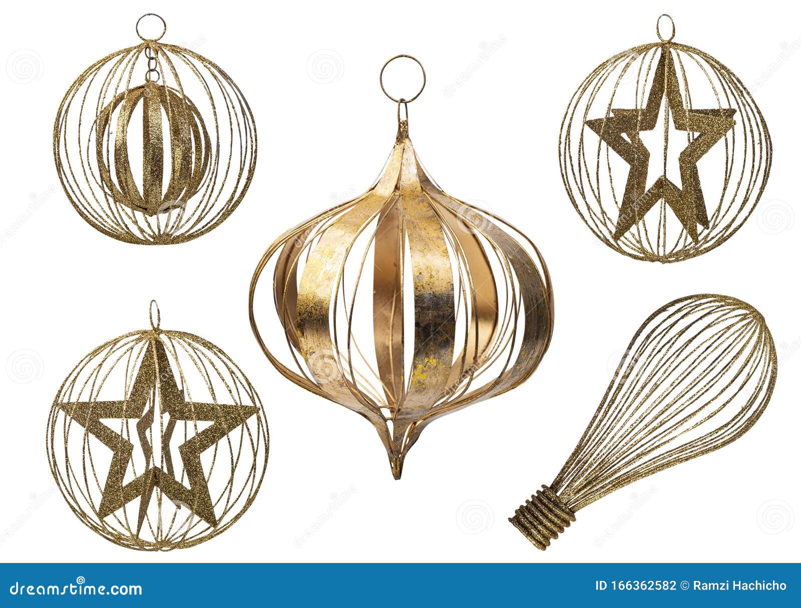 Set of Christmas Metal Decorative Elements Isolated on White Background ...