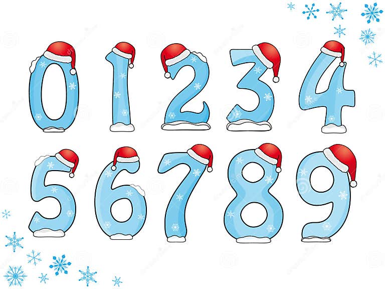 Set of Christmas numbers stock vector. Illustration of santa - 16081236