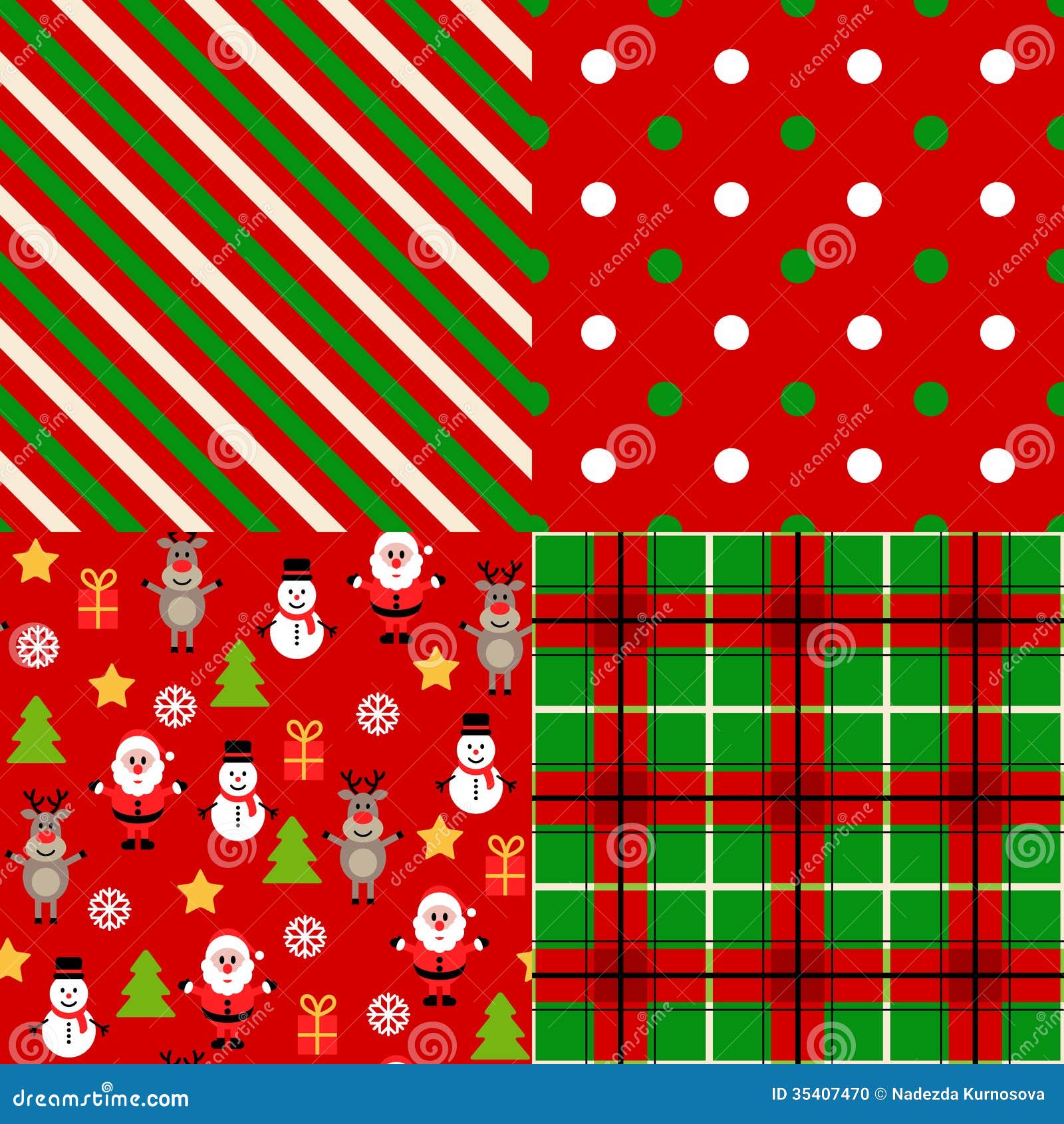 Set of christmas patterns stock vector. Illustration of party - 35407470