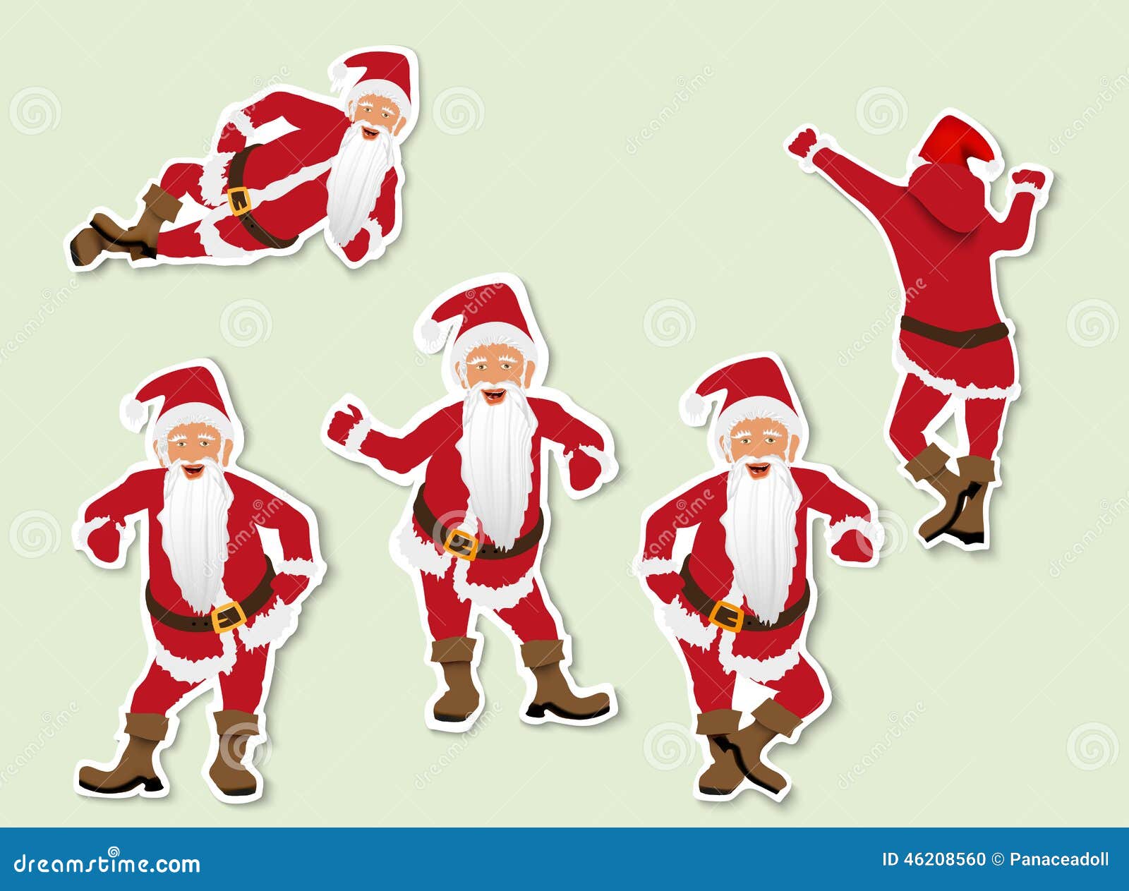 Set of Christmas Santa Claus. Labels of Paper with Shadow Stock ...