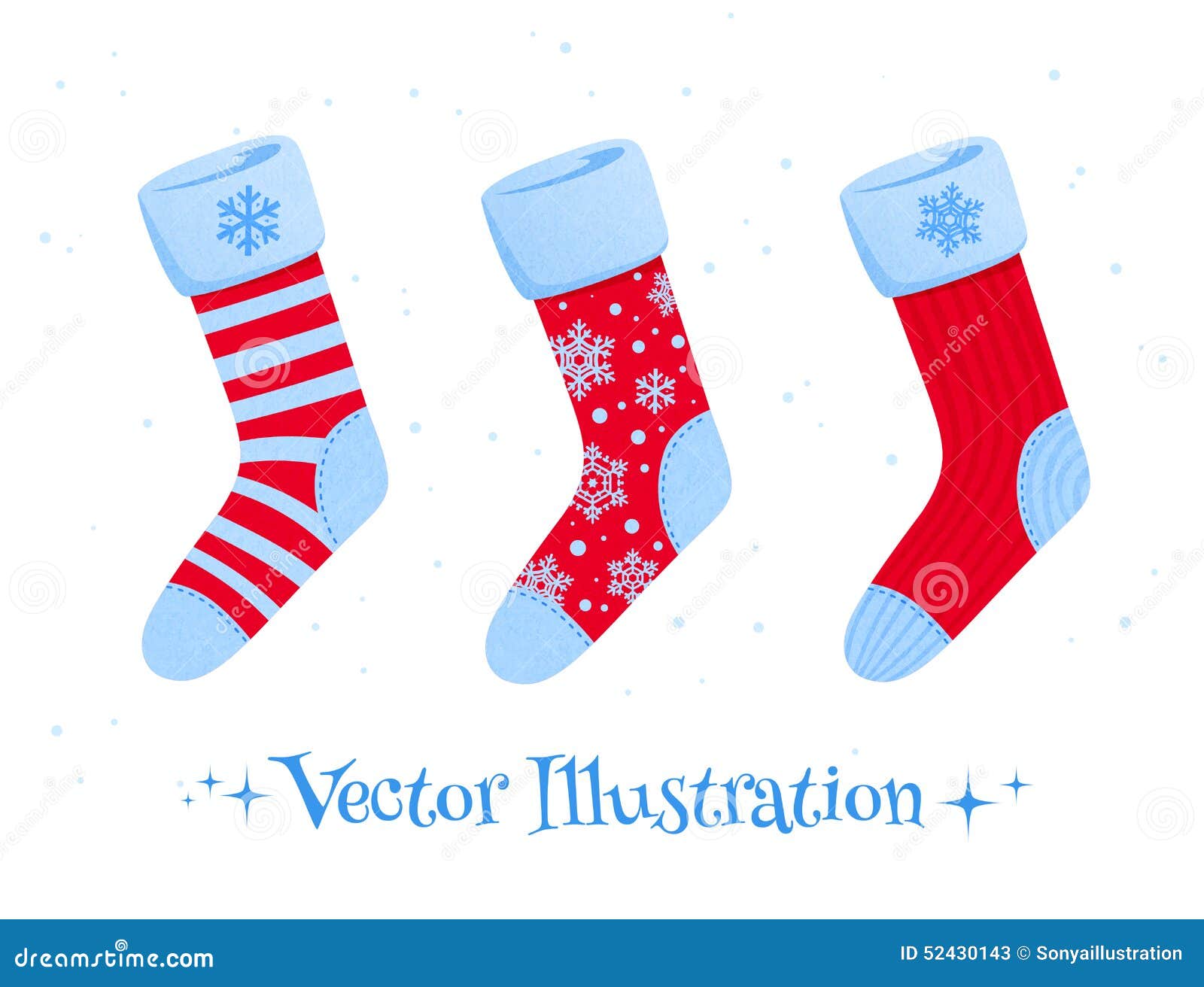 Set of Christmas socks stock vector. Illustration of christmas - 52430143