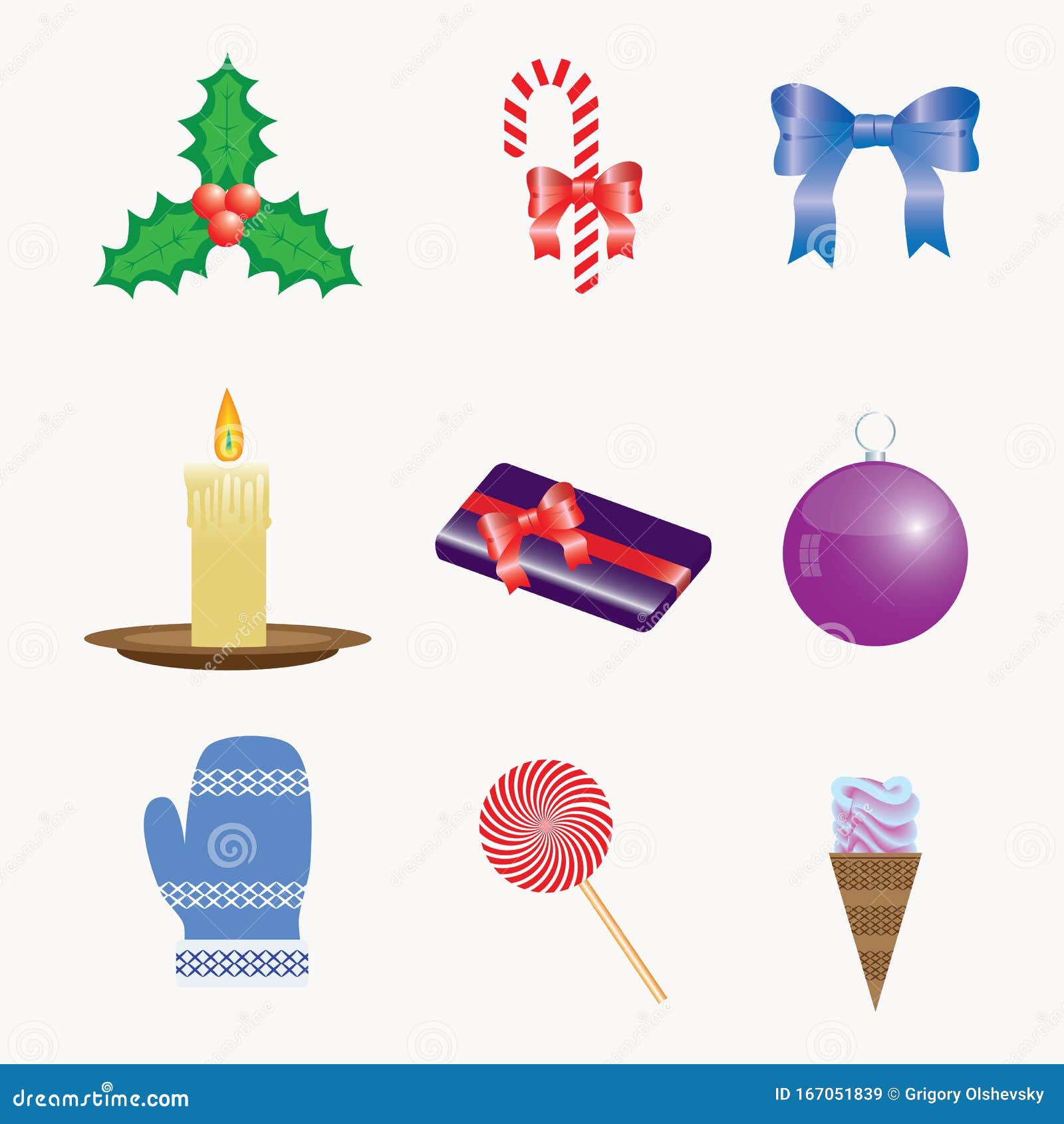 Set of Christmas Symbols. Collection of Design Elements Stock Vector ...