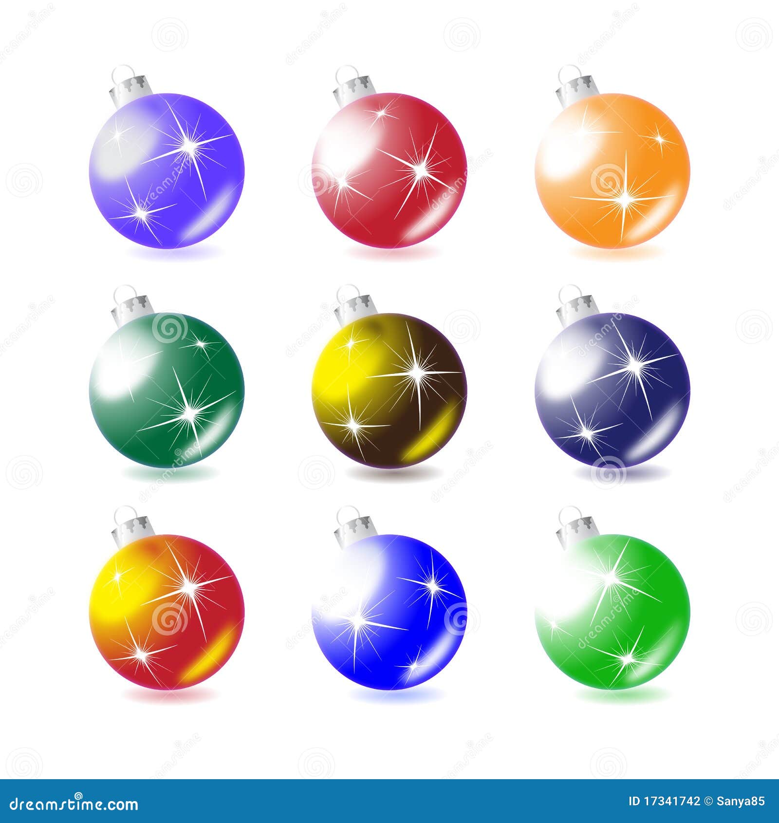 A Set of Christmas Tree Balls Stock Vector - Illustration of merry ...