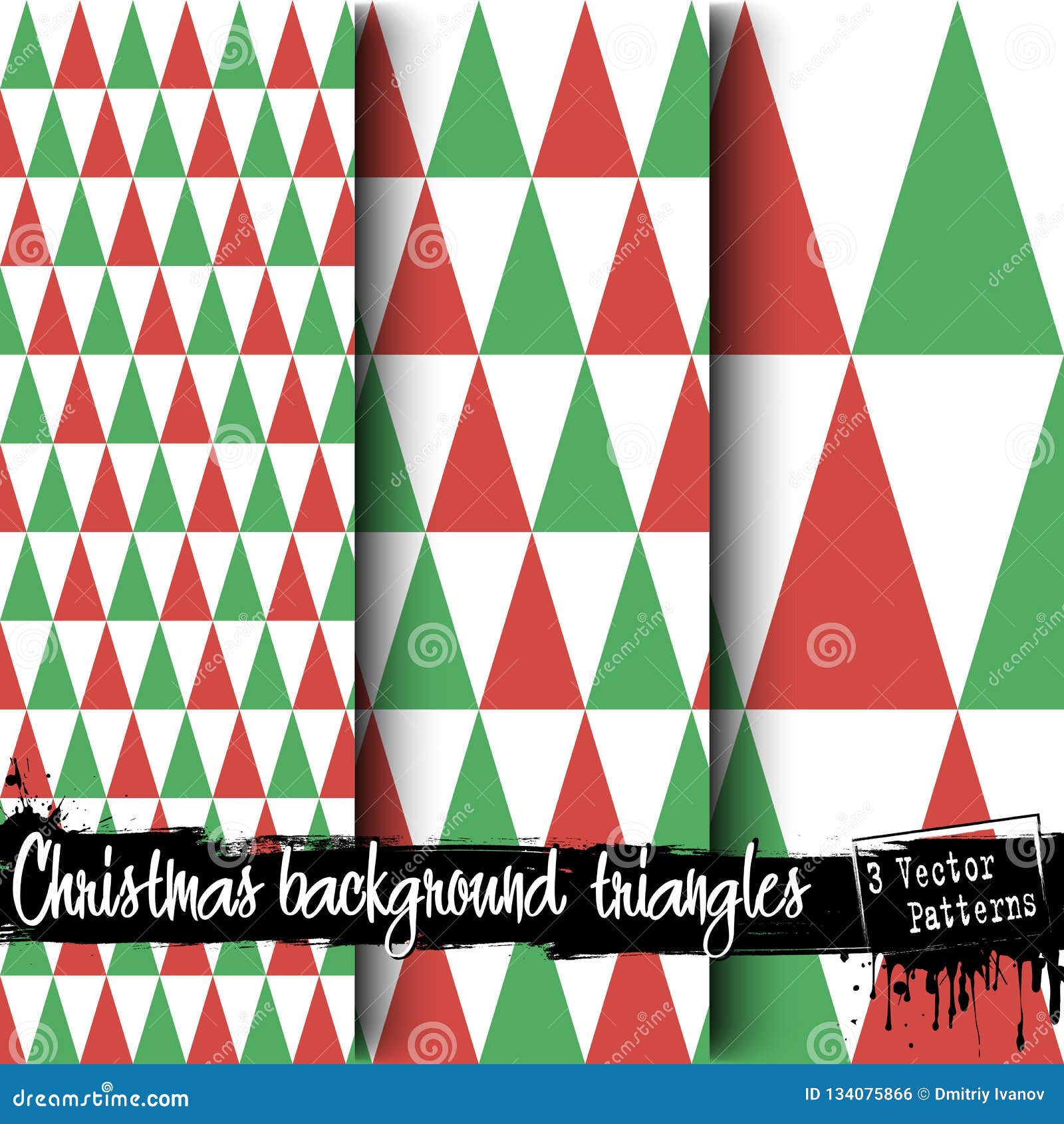 Set of Christmas Triangle Backgrounds Stock Vector - Illustration of ...