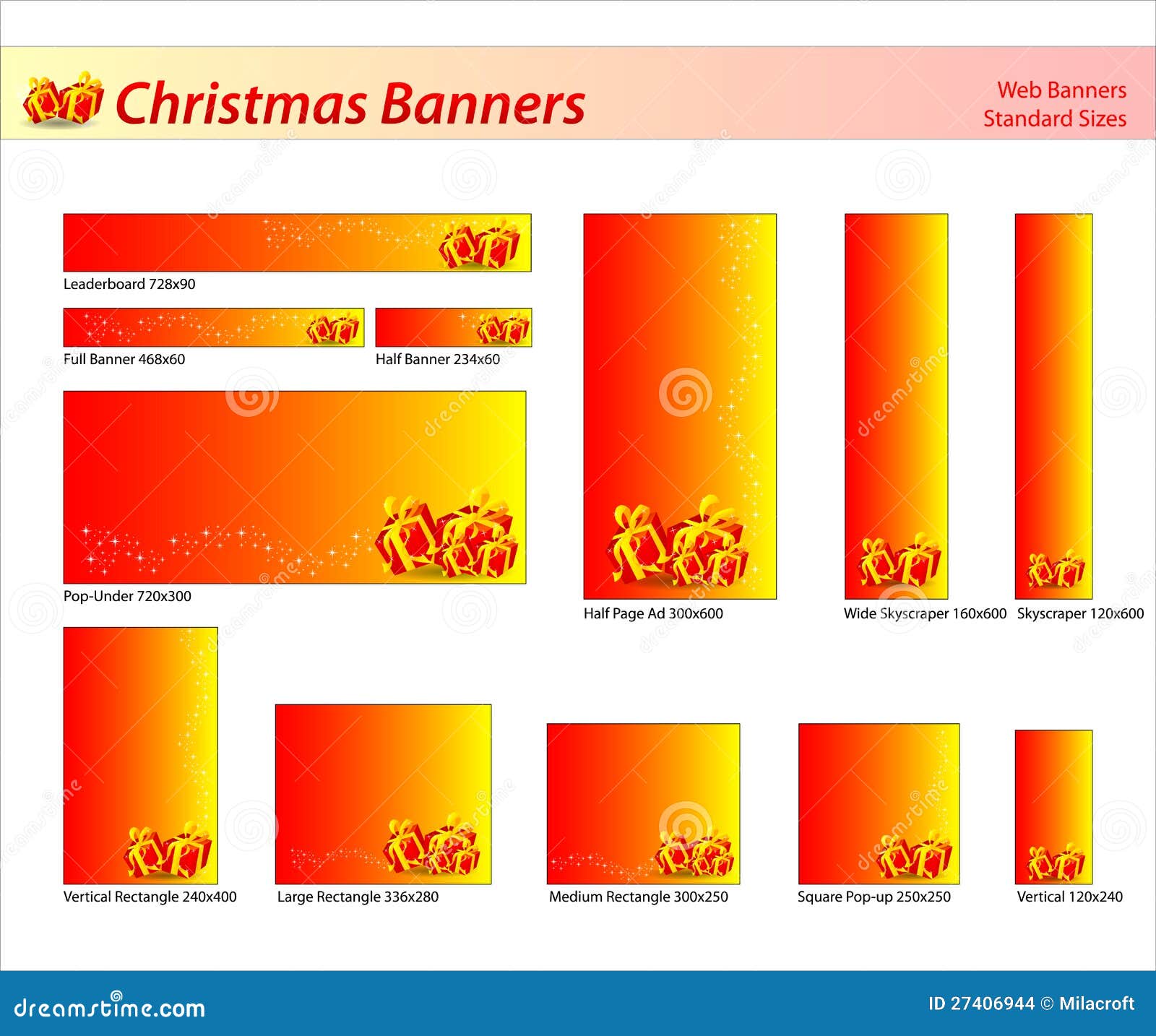 Set of Christmas Web Banners Stock Vector - Illustration of celebrate ...