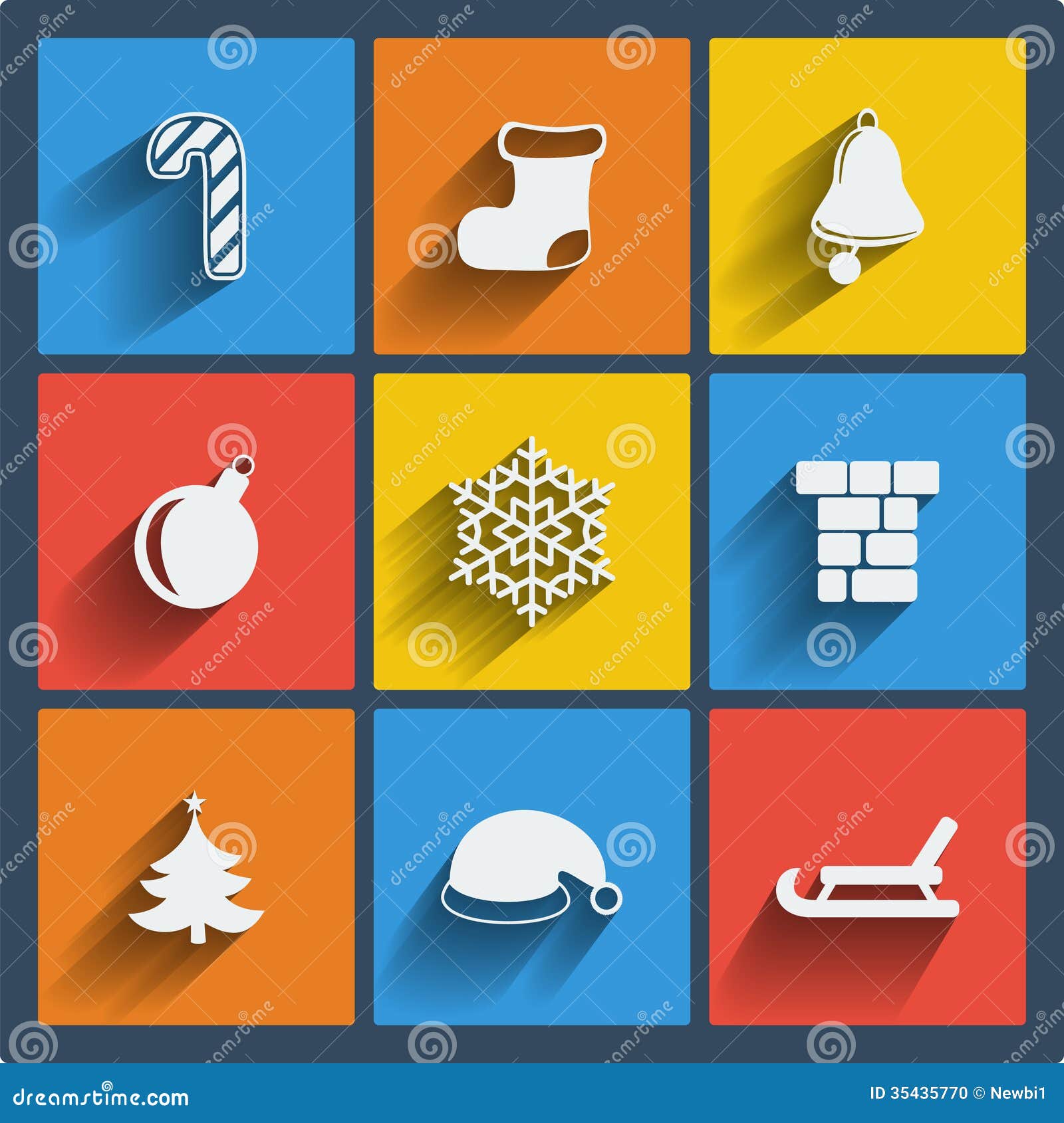 Set of 9 Christmas Web and Mobile Icons. Vector. Stock Vector ...