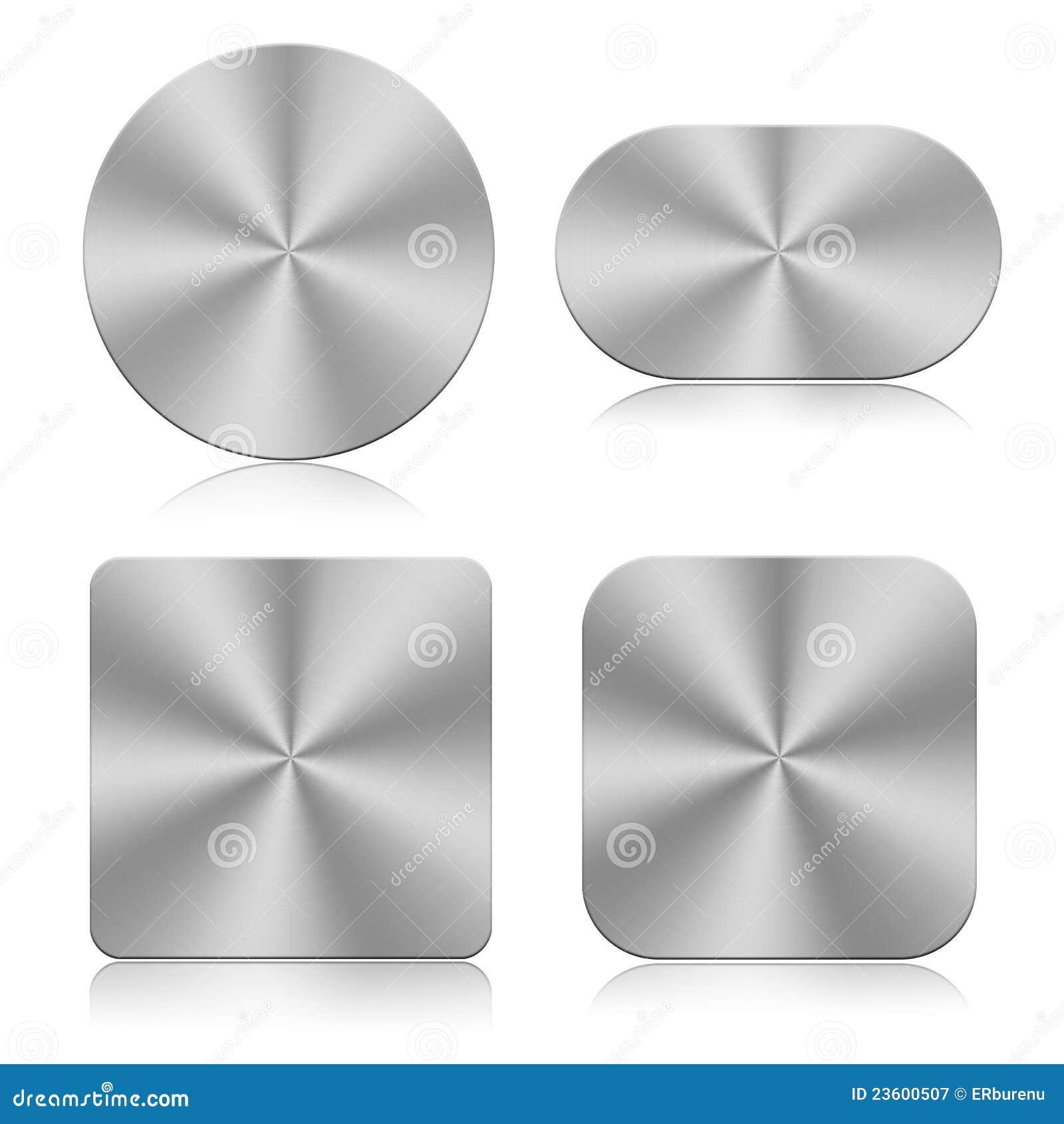 Set of chrome buttons stock illustration. Illustration of label - 23600507