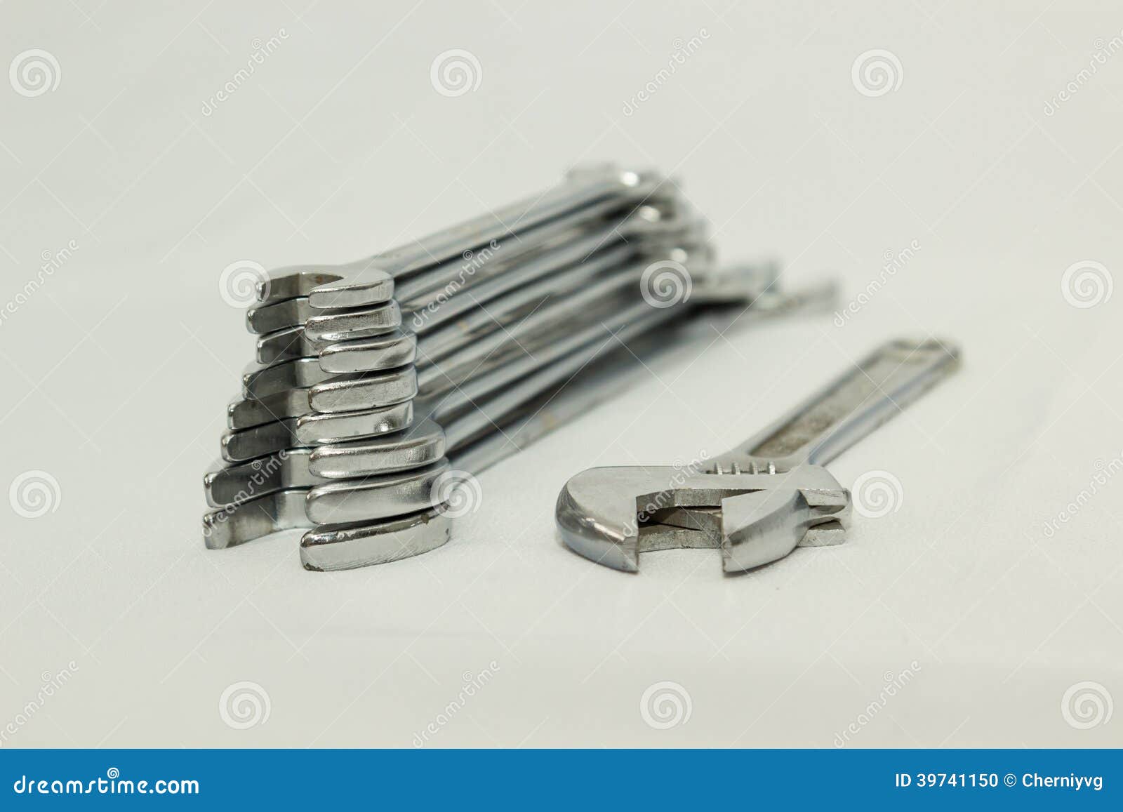 Set of Chrome-plated Keys for Locksmithing Work Stock Photo - Image of ...