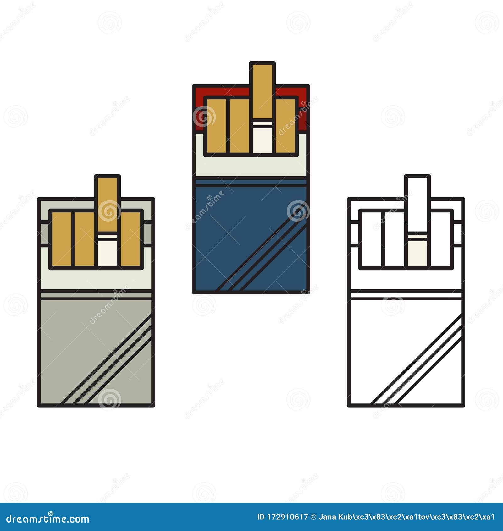 Cigarette Packs Illustration Stock Vector - Illustration of tobacco ...