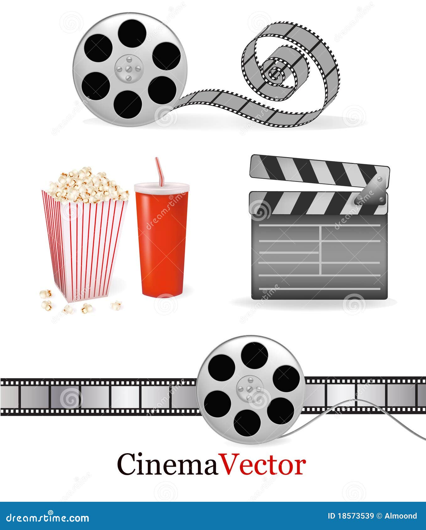 Set of Cinema Symbols. Vector Stock Vector - Illustration of note ...