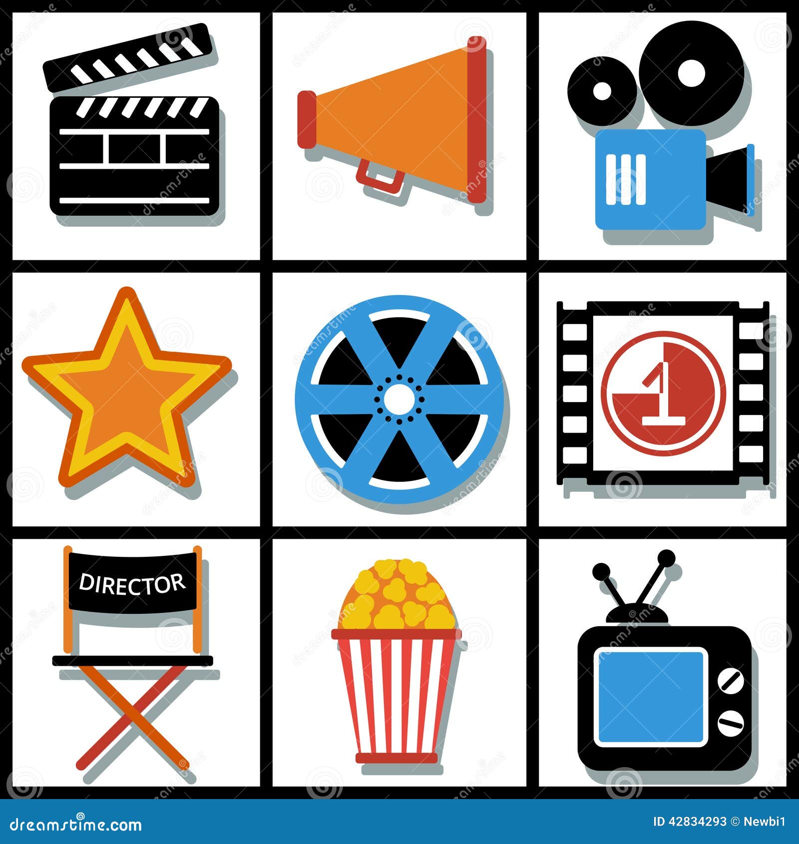 Set of 9 Cinema Web and Mobile Icons. Vector. Stock Vector ...
