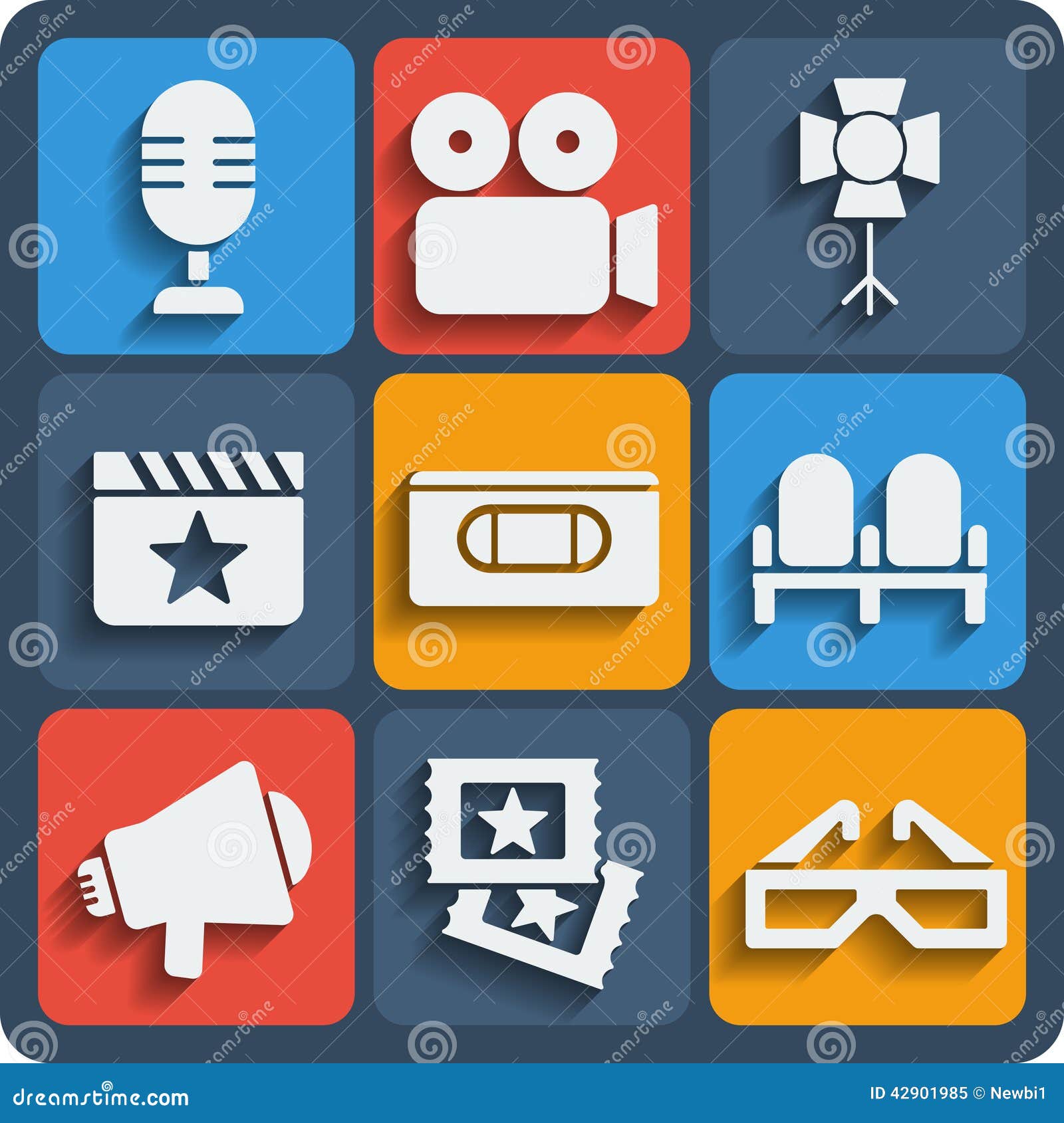Set of 9 Cinema Web and Mobile Icons. Vector. Stock Vector ...