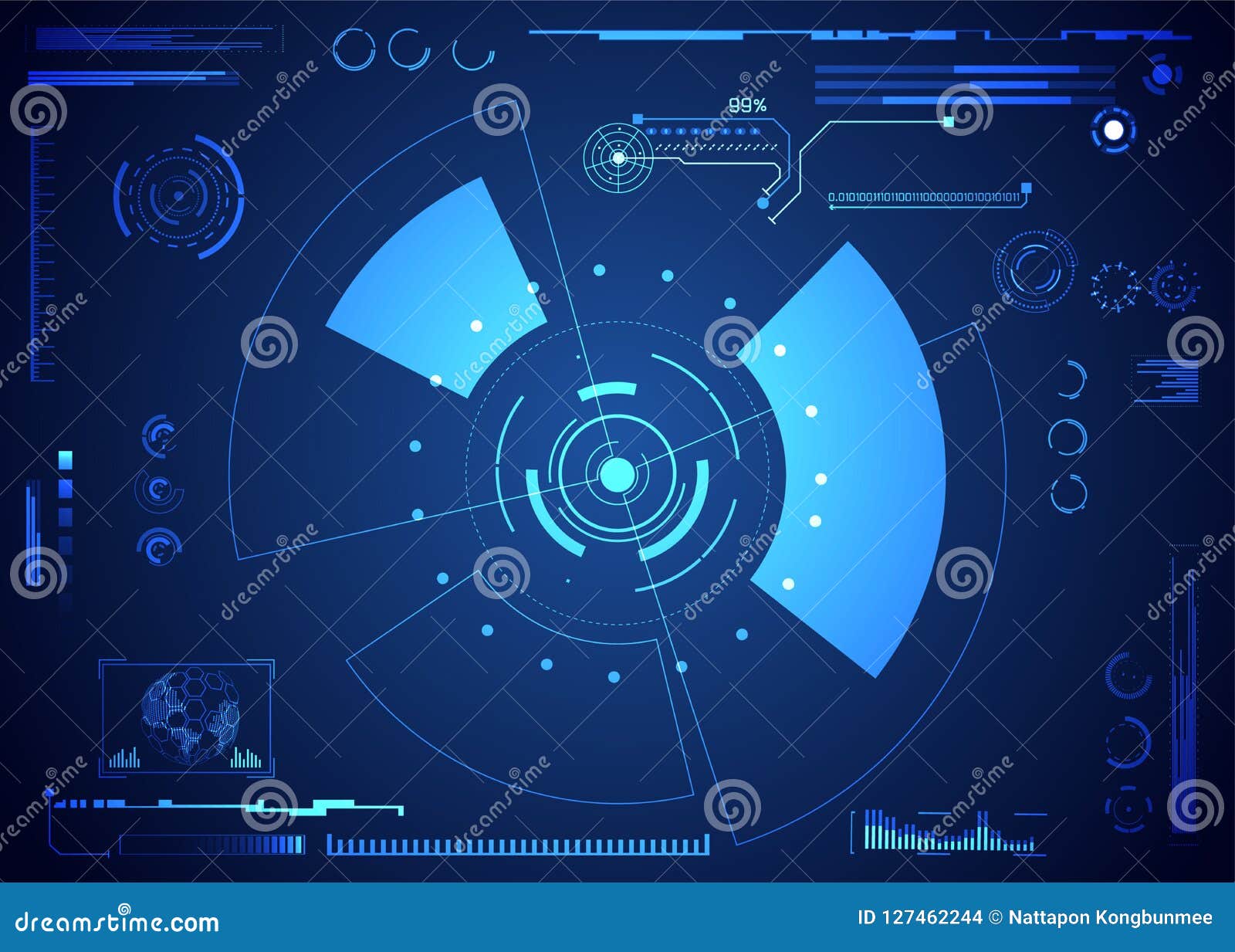Set of Circle Abstract Digital Technology UI Futuristic HUD Virtual ...