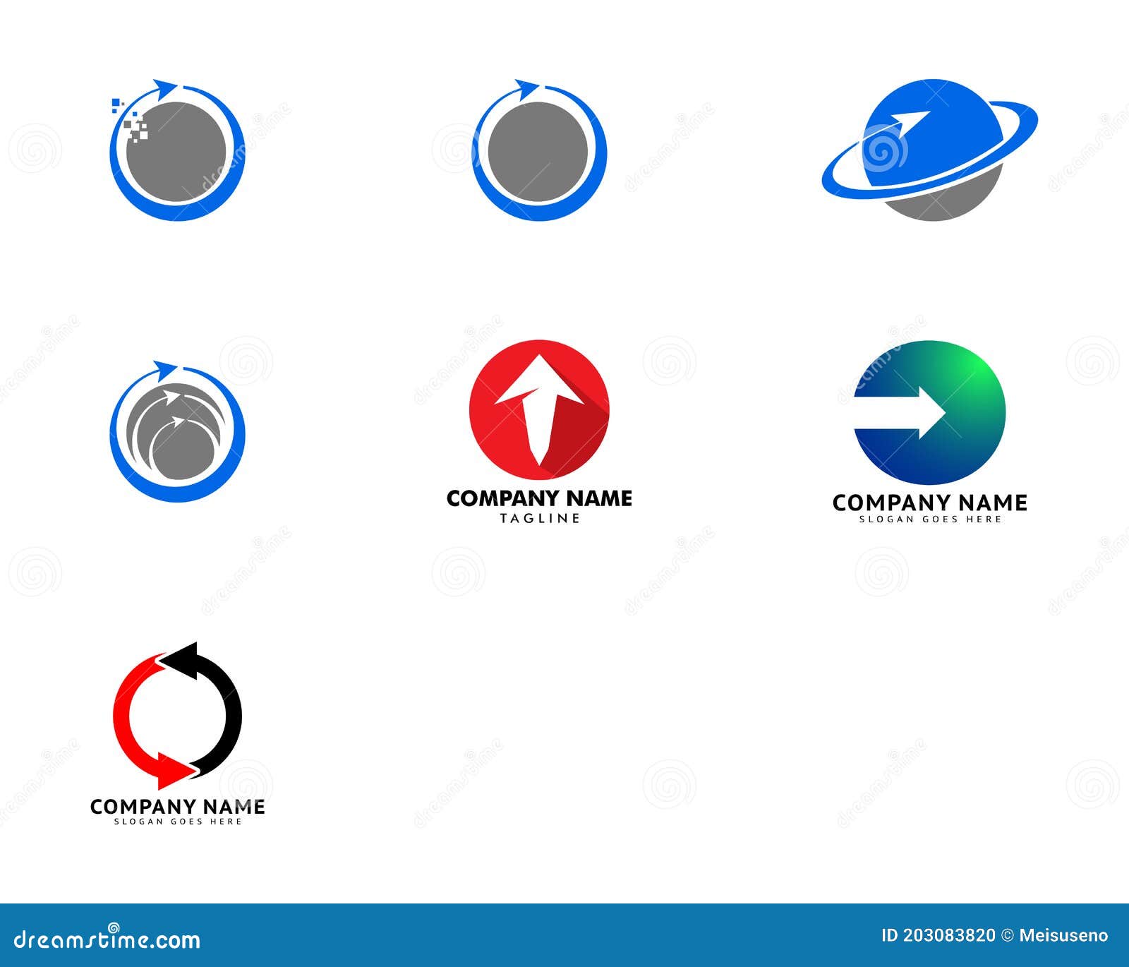Set of Circle Arrow Logo Template Vector Design Stock Vector ...