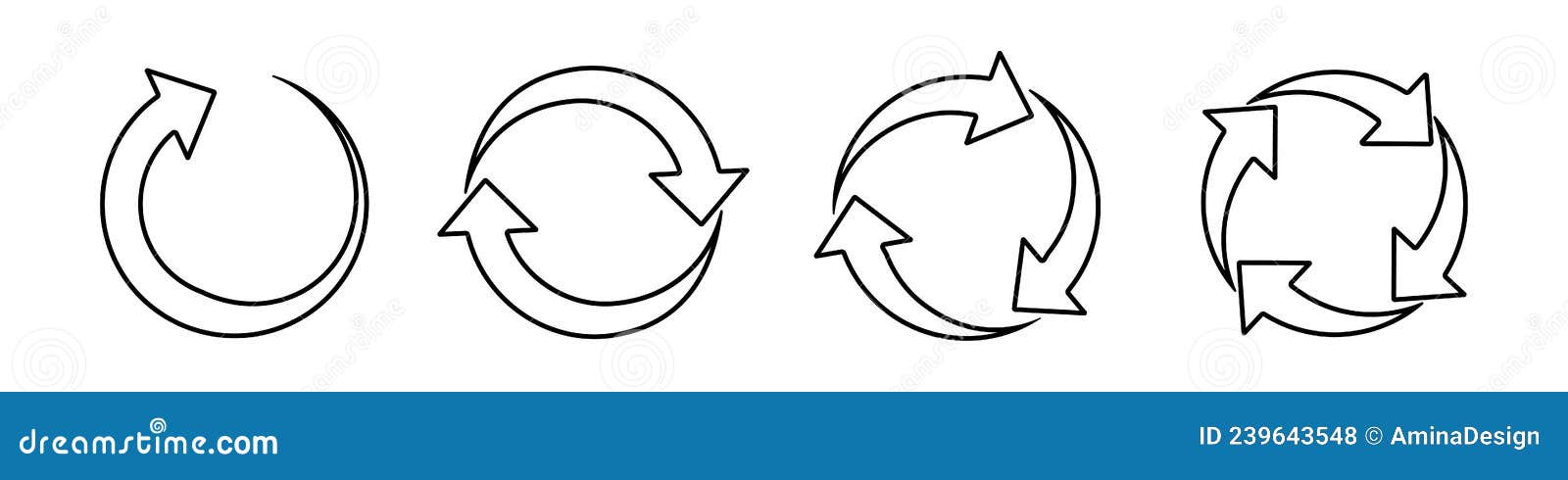 Set of Circle Arrow Vector Icons Stock Vector - Illustration of refresh ...