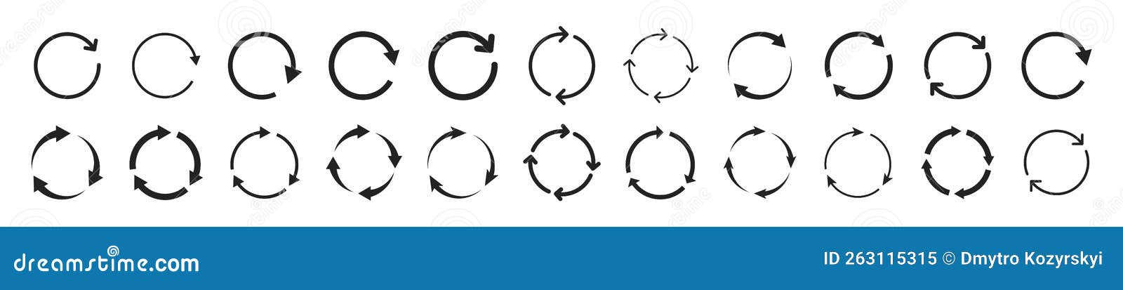 Set of Circle Arrows. Vector Elements Stock Vector - Illustration of ... Set of Circle Arrows. Vector Elements Stock Vector - Illustration of ...