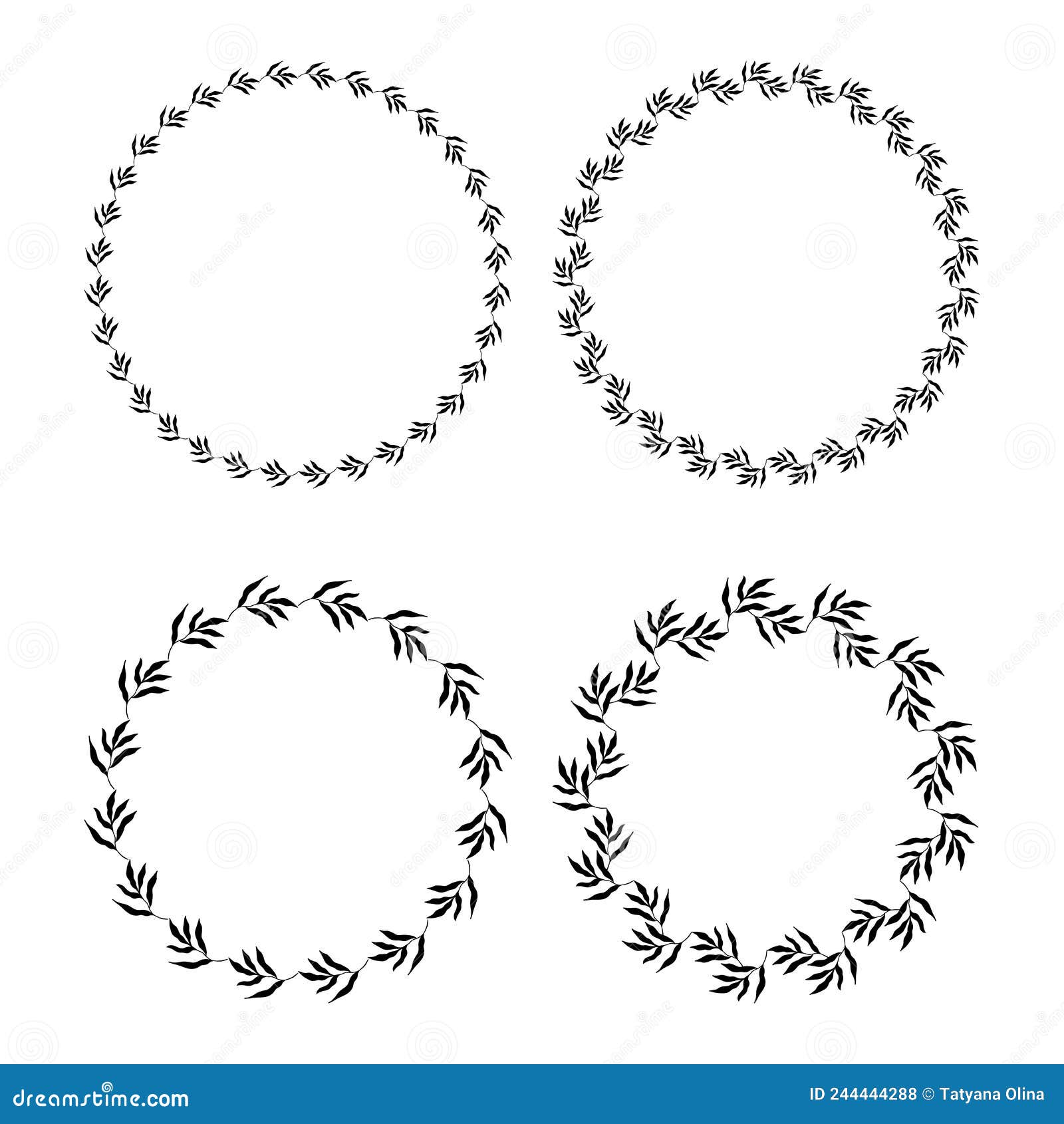 Set of Circle Botanical Frames. Vector Illustration Stock Vector ...