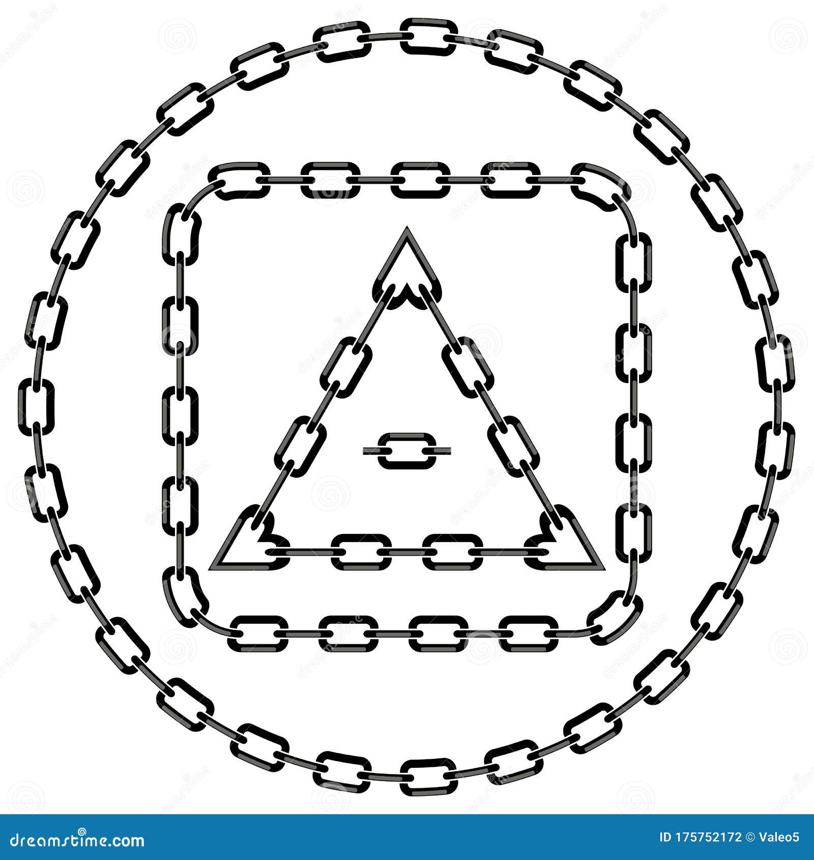 Set of Circle Chain Frames Isolated on White Background Stock Vector ...