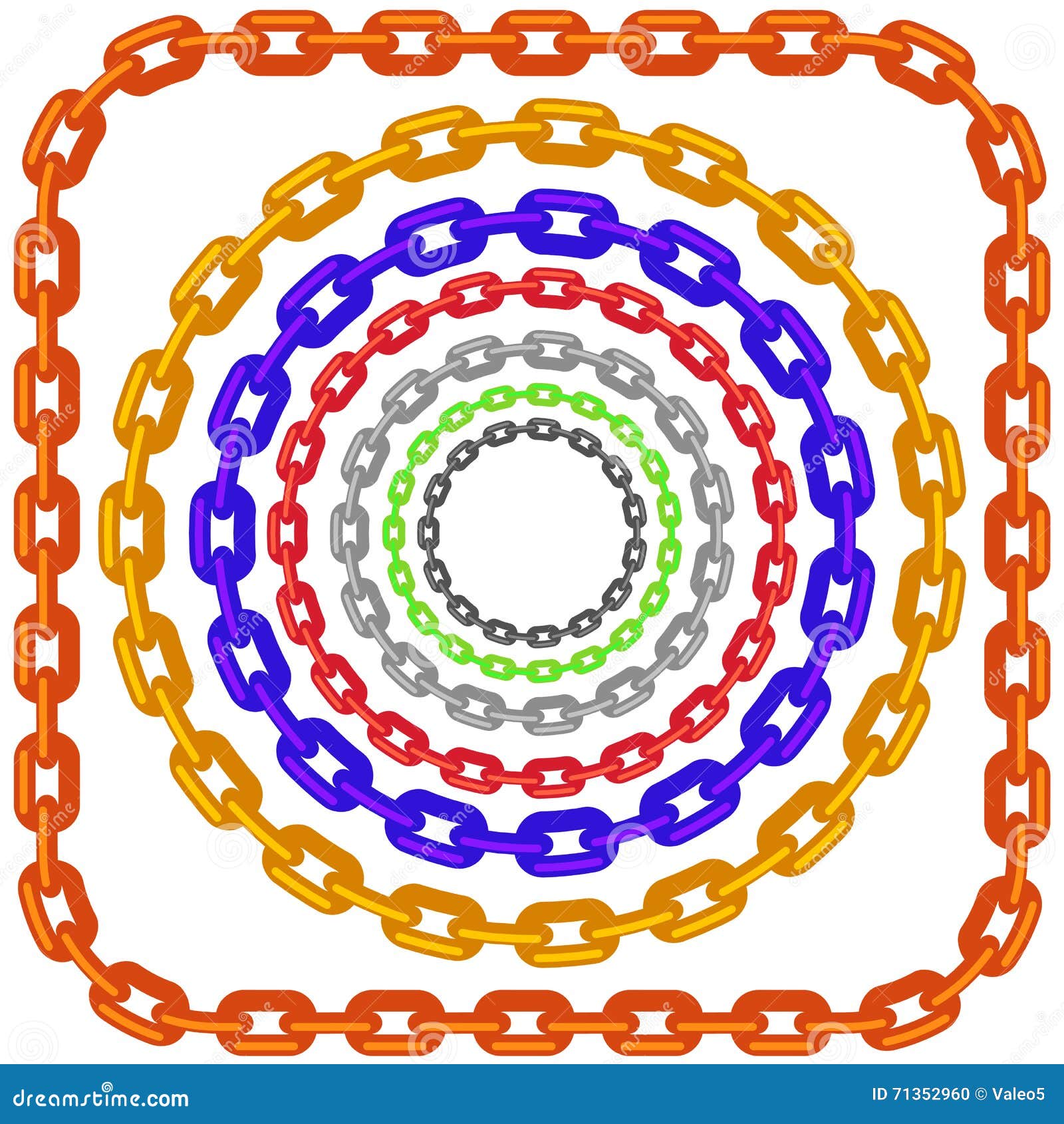 Colorful Chain Diagram Infographics For Presentations. Timeline Vector ...