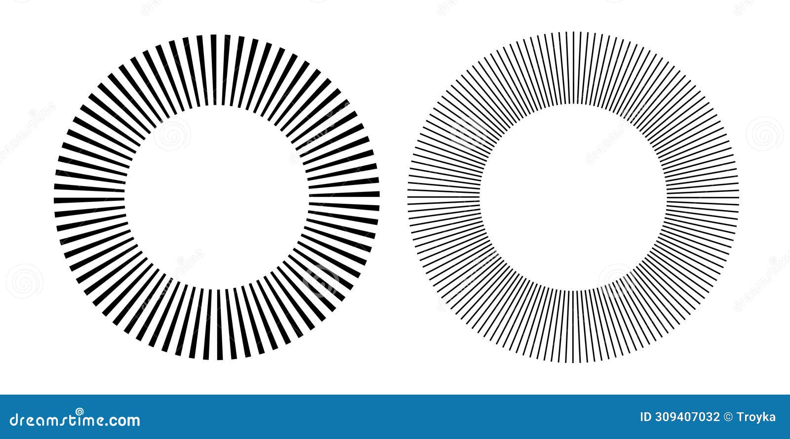 Set of Circle Design Elements. Circular Radial Rays for Round Frames ...