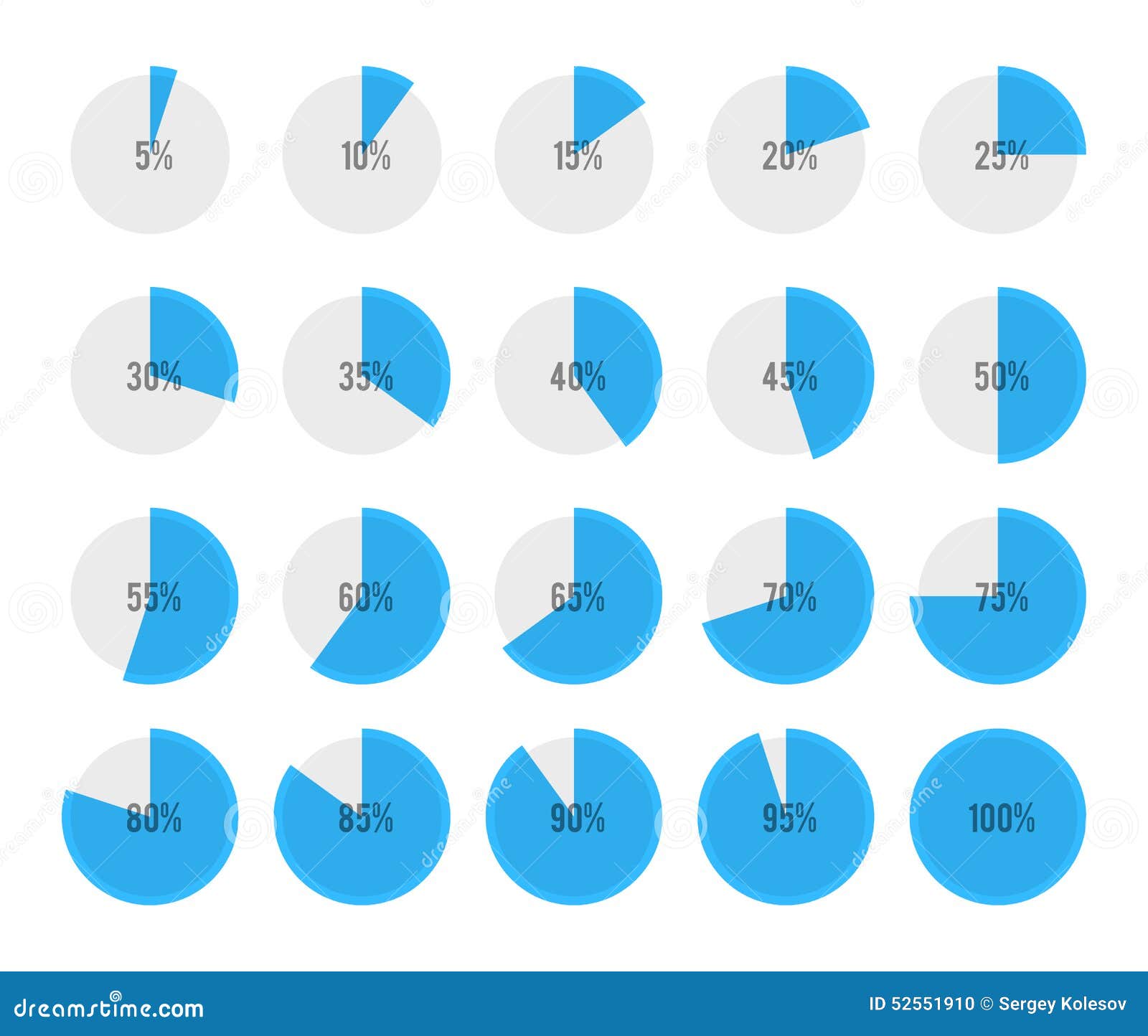 Set of Circle Diagrams for Infographics Stock Vector - Illustration of ...