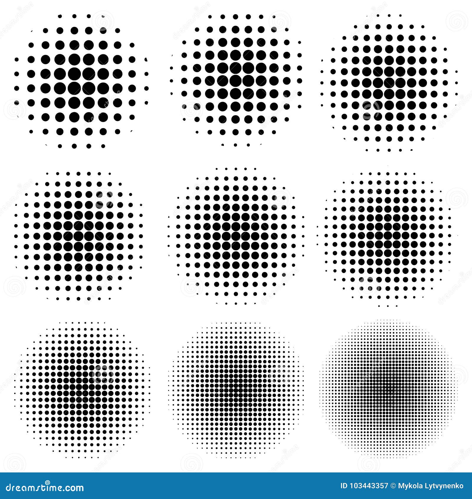 Set Circle Effect Halftone Dot Pattern, Vector To Create A Pop Art ... Set Circle Effect Halftone Dot Pattern, Vector To Create A Pop Art ...