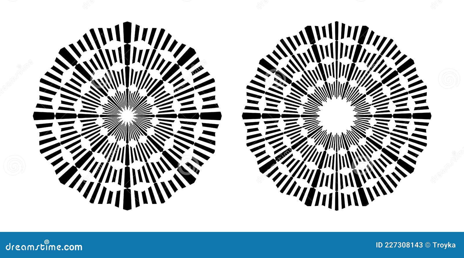 Set of Circle Geometric Patterns. Abstract Circular Design Elements ...