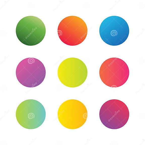 Set of Circle Graphic Elements, Abstract Gradient Background - Vector ...