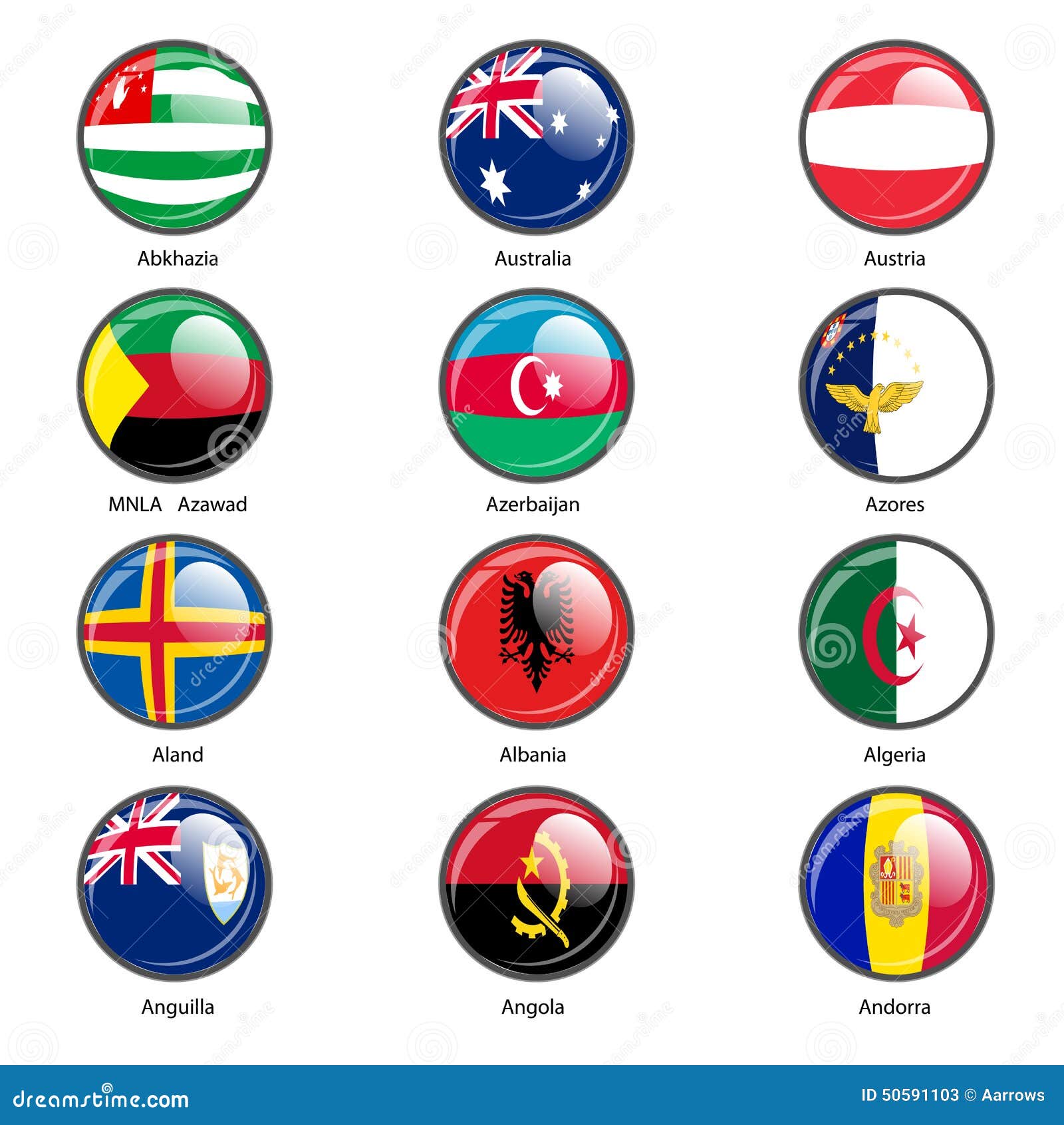 Set Circle Icon Flags of World Sovereign States Stock Vector ...
