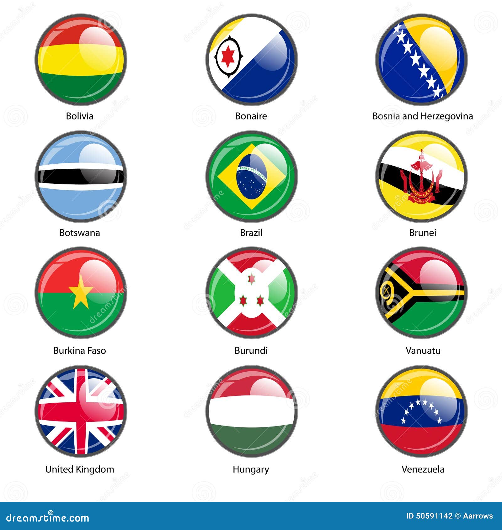Set Circle Icon Flags of World Sovereign States Stock Vector ...