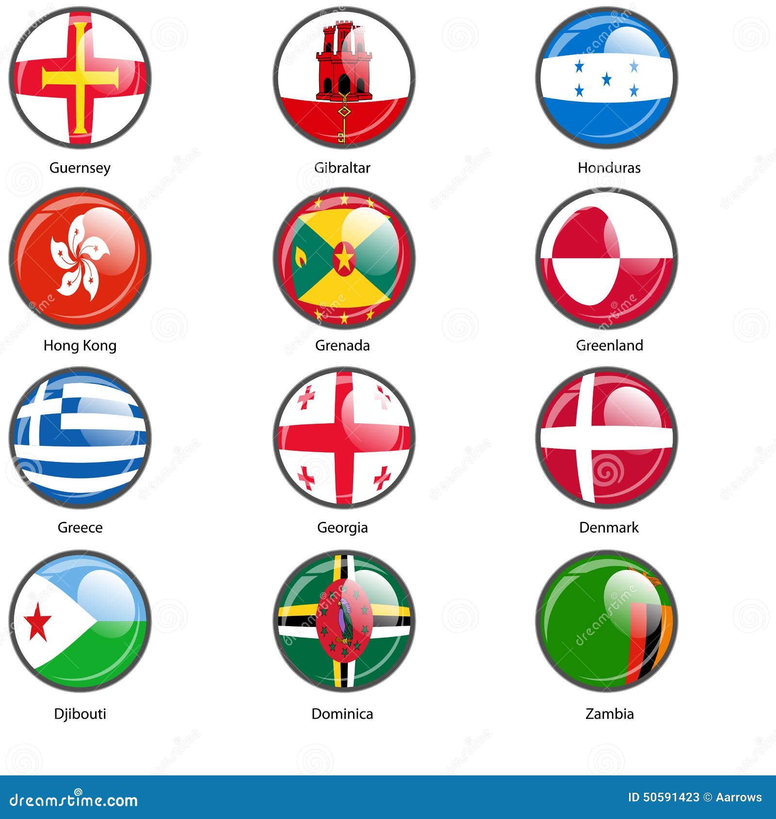 Set Circle Icon Flags of World Sovereign States Stock Vector ...