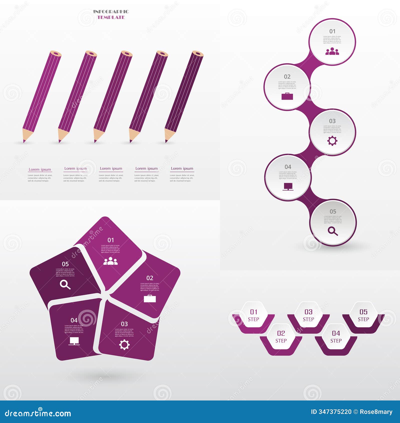 Set of Circle Infographic Elements Stock Illustration - Illustration of ...