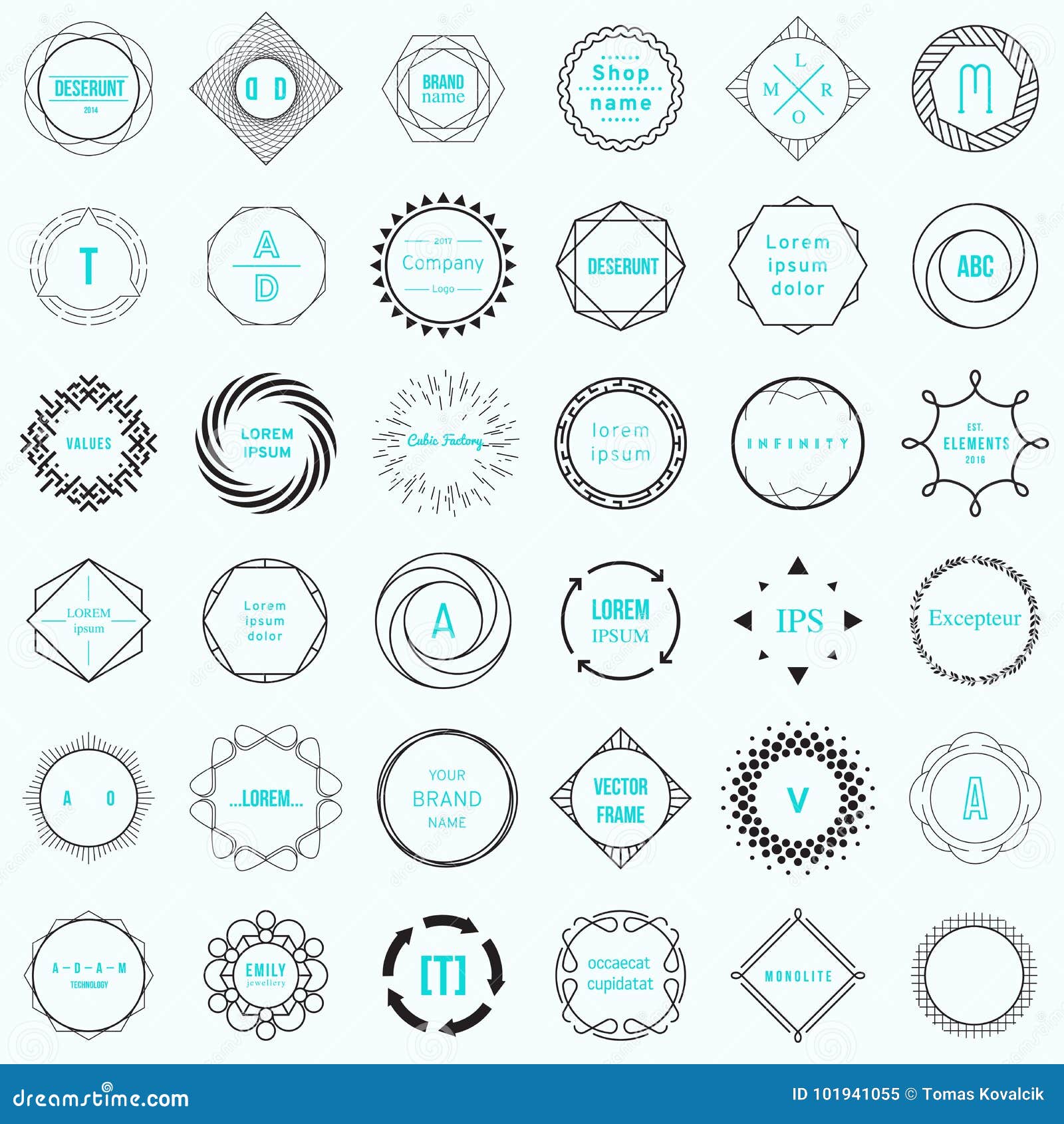 Set Of Circle Logos On The Cardboard Texture. Set Of Circle Logos On ...