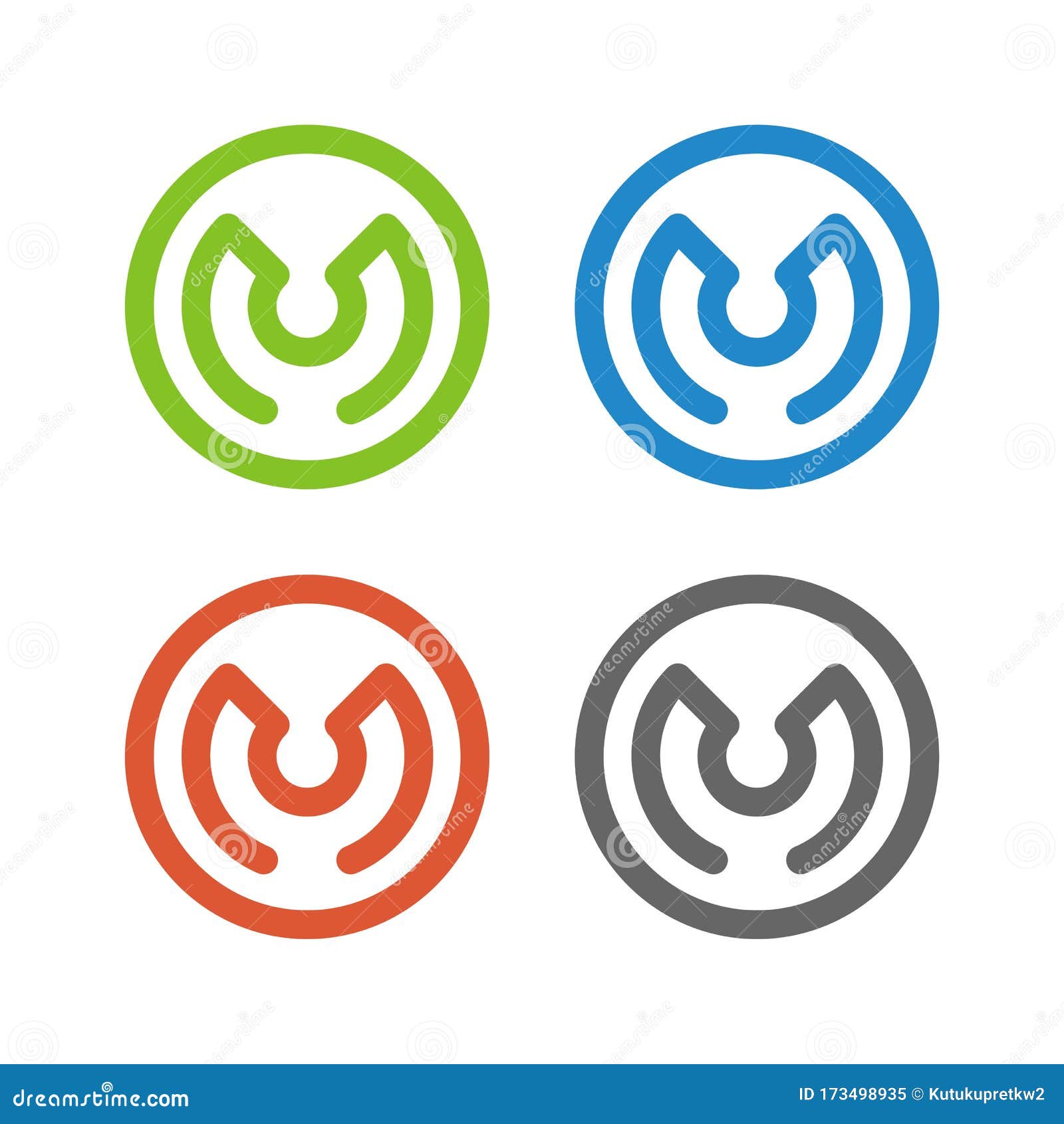 Set Circle M Letter Logo Template Illustration Design. Vector EPS 10 ...