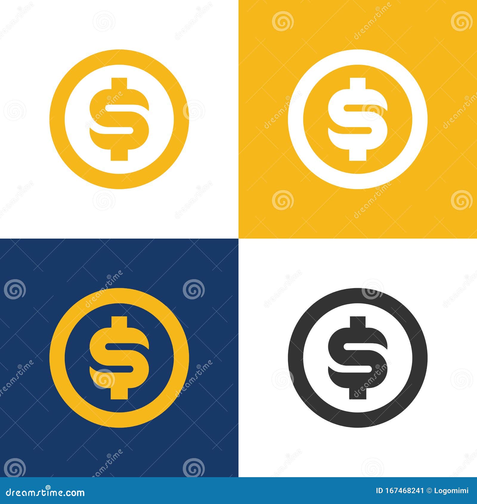 Set of Circle Money Icons, Vector Illustration Design Stock Vector ...