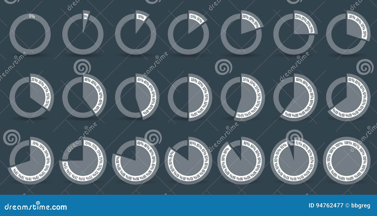 Set of Circle Percentage Diagrams for Infographics, Stock Vector ...