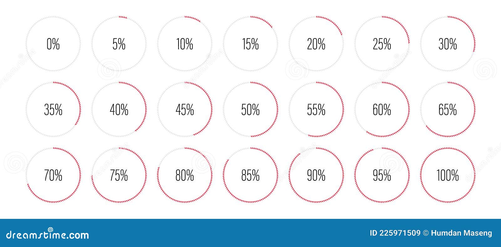 Set of Circle Percentage Diagrams Stock Vector - Illustration of ...