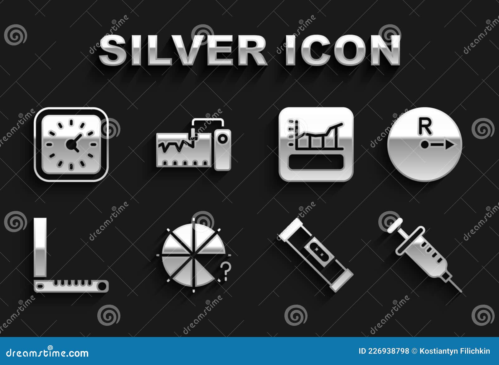 Set Circle Of Pieces, Radius, Syringe, Construction Bubble Level ...