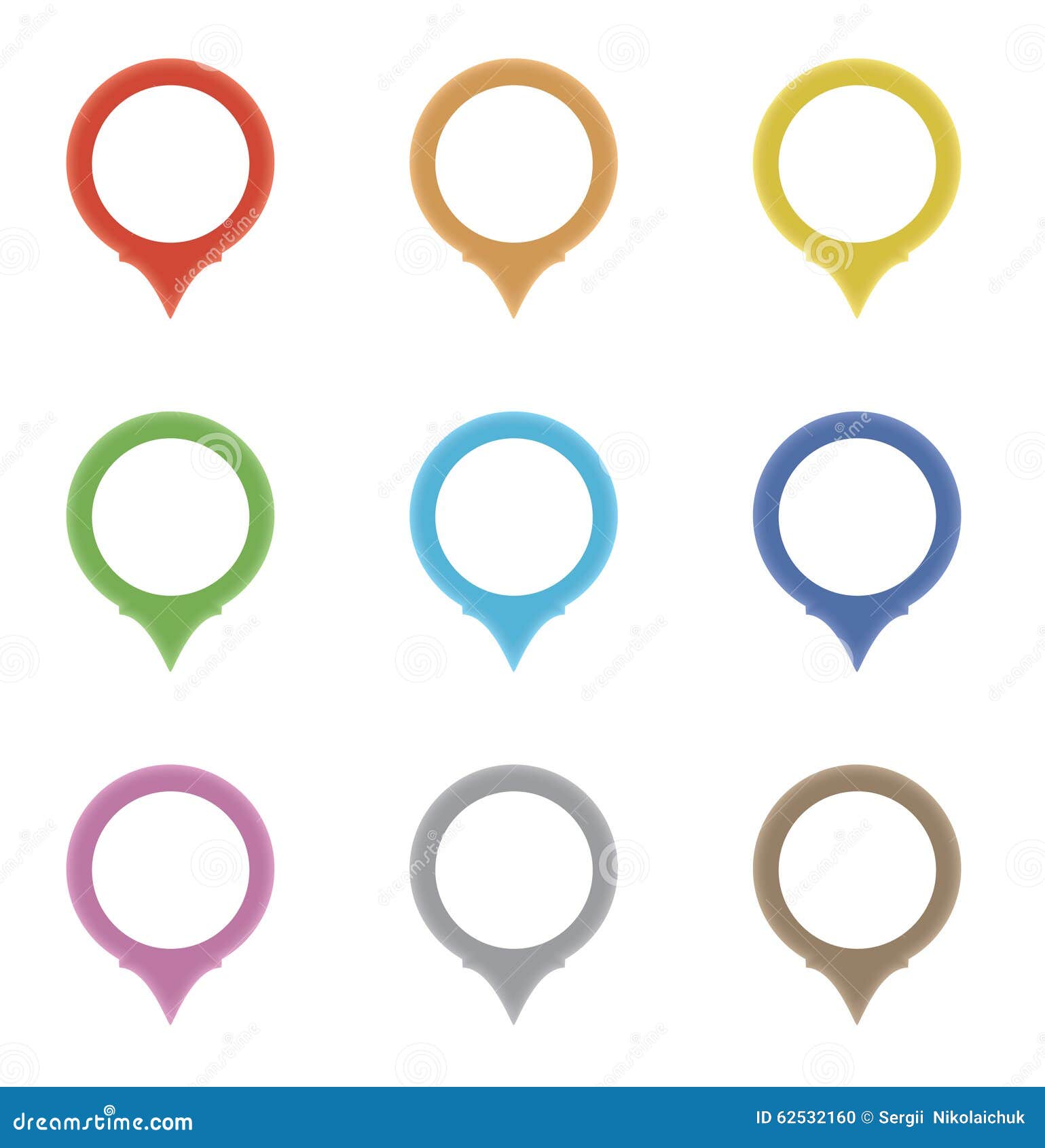 Set of Circle Pointers in the Colors of the Rainbow Stock Vector ...