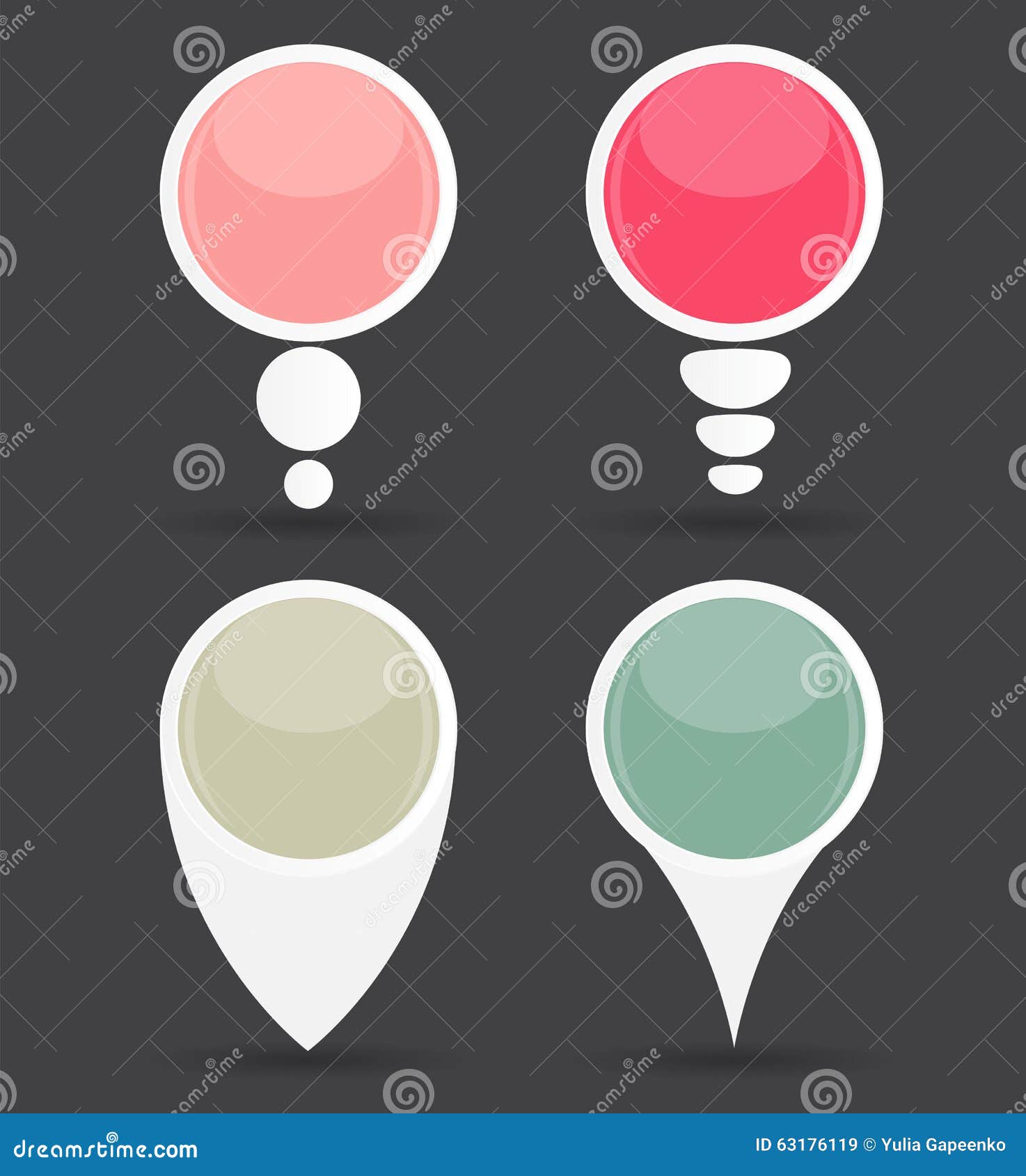 Set of Circle Pointers Infographic Business Stock Vector - Illustration ...