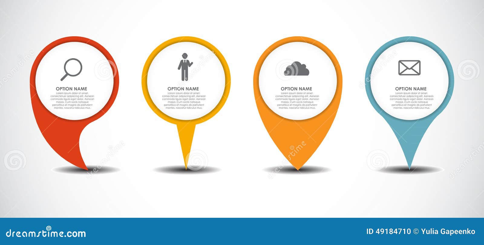 Set of Circle Pointers Infographic Business Stock Vector - Illustration ...