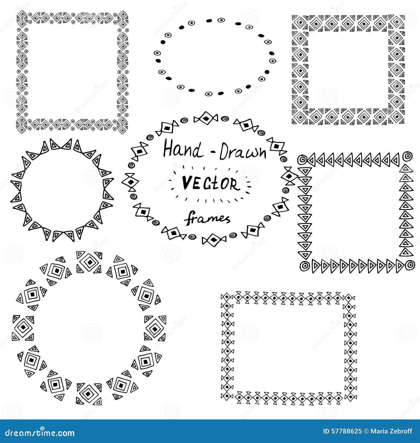 Set of Circle Polynesian Tattoo Styled Frames Stock Vector ...