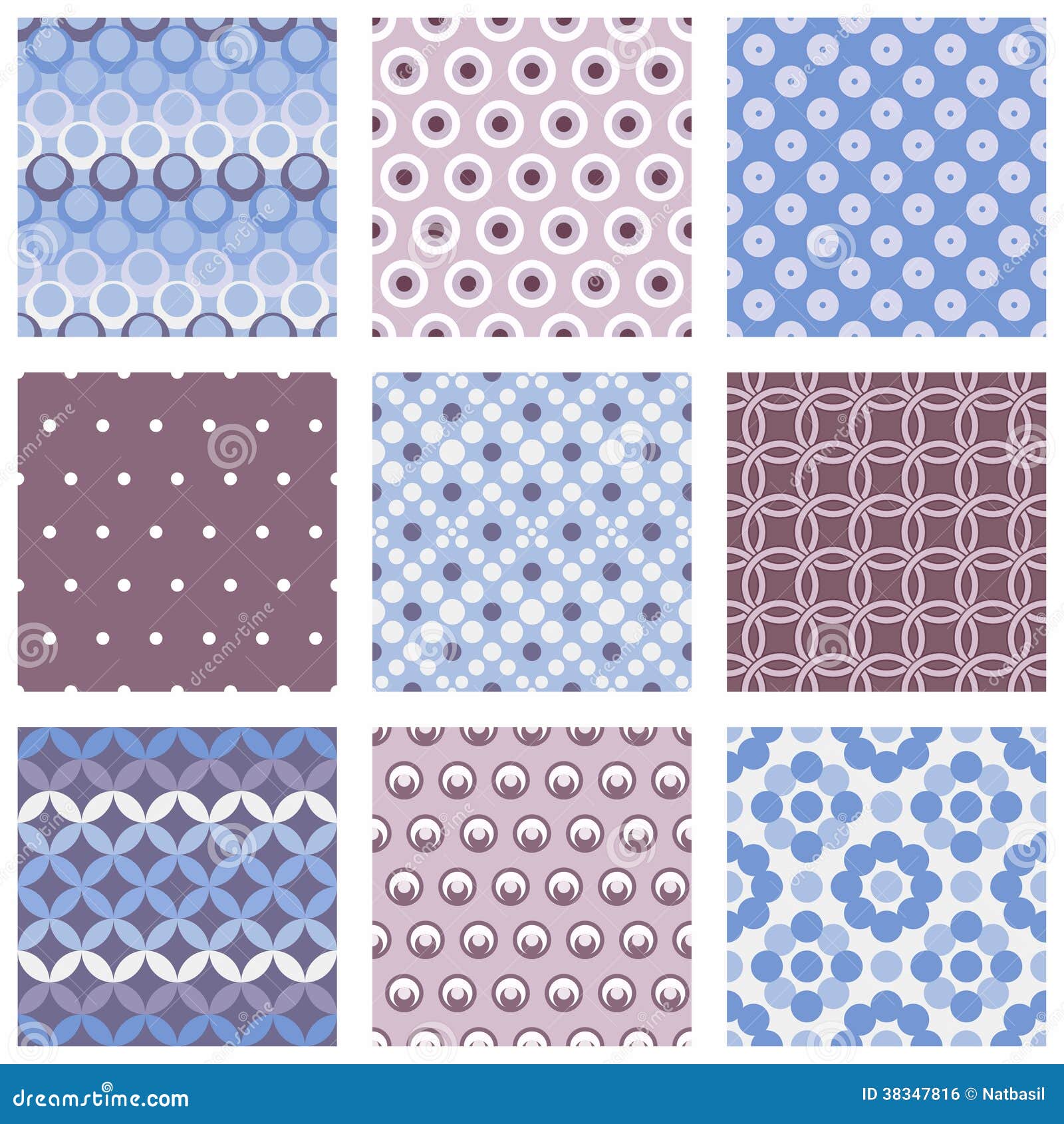 Set of Circle Seamless Patterns Stock Vector - Illustration of fashion ...