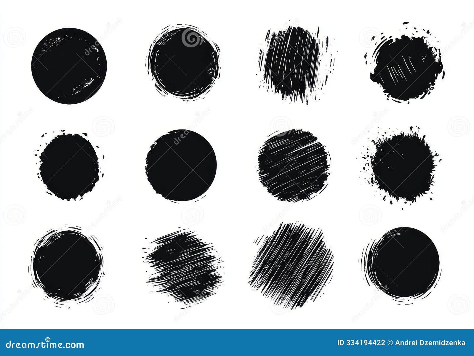 This Set of Circle Shapes is Hand Drawn on a White Background. Use it ...