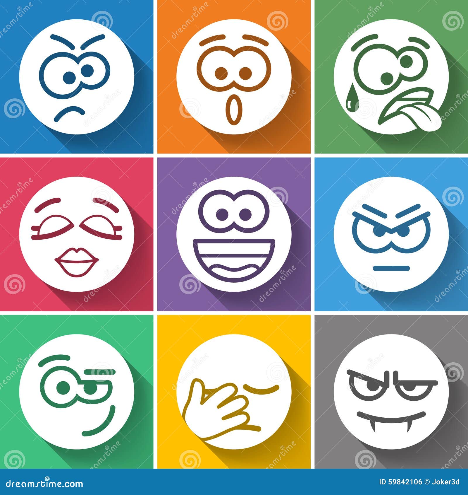 Set Circle Smiles stock vector. Illustration of cartoon - 59842106