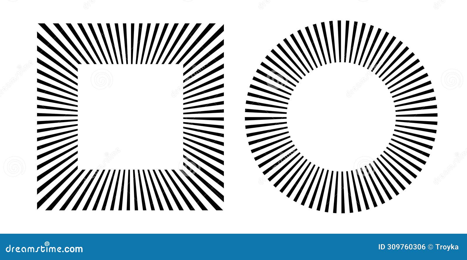 Set of Circle and Square Design Elements for Frames Stock Illustration ...